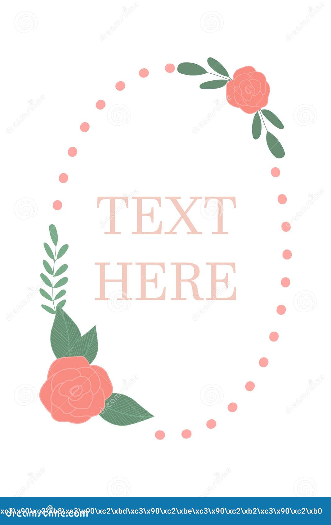 Oval Vertical Text Frame with Roses Stock Vector - Illustration of ...