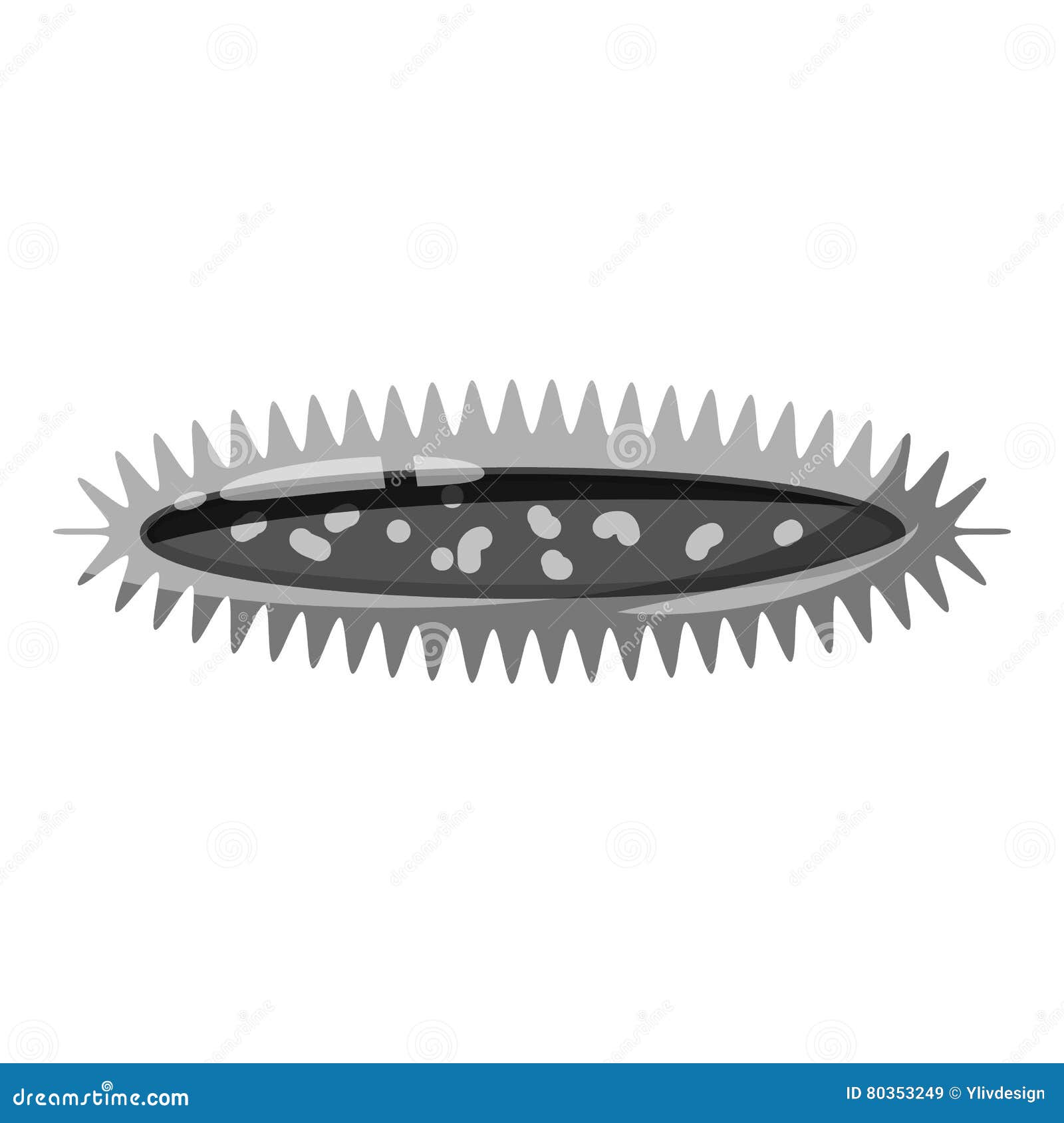 Oval Virus Structure With Spikes On Grey Background Royalty-Free ...