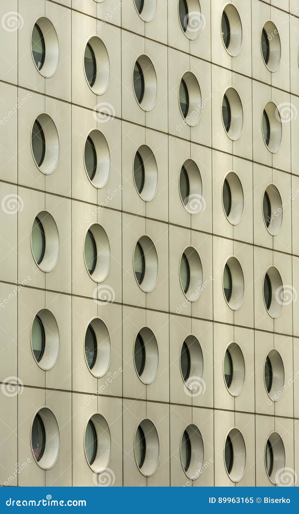 Oval Windows of the Modern Facade Stock Image - Image of wall, oval ...