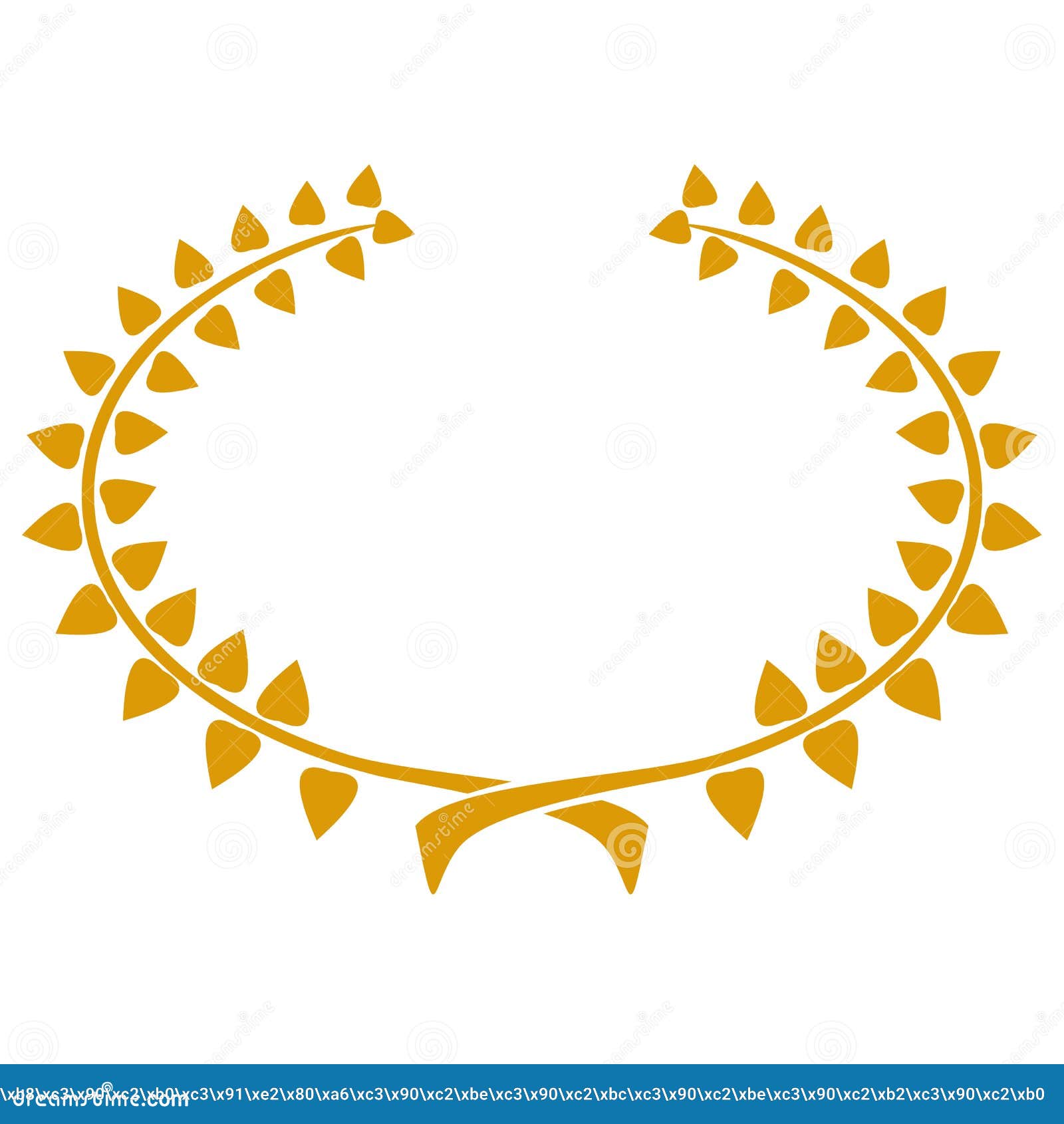 Rounded Laurel Wreath Reward Symbol Cartoon Vector | CartoonDealer.com ...