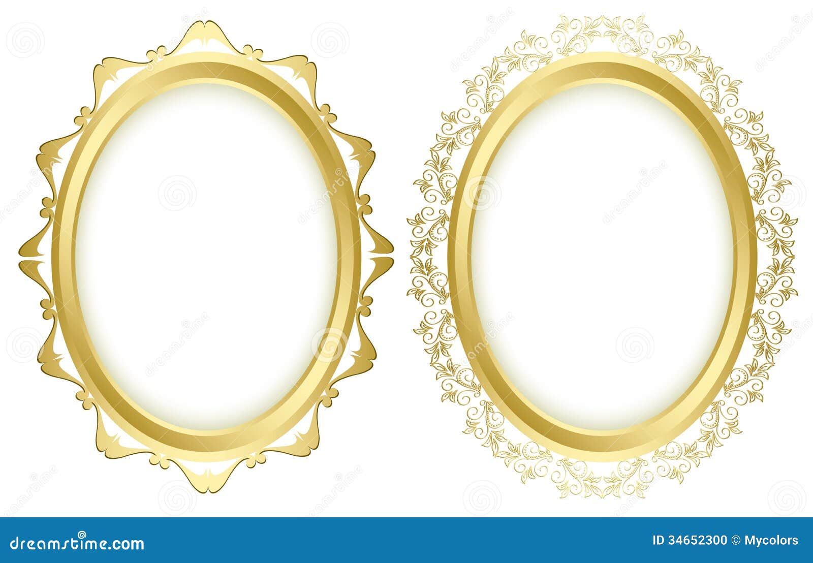 Ovale Decoratieve Kaders - Reeks Vector Illustratie - Illustration of ...