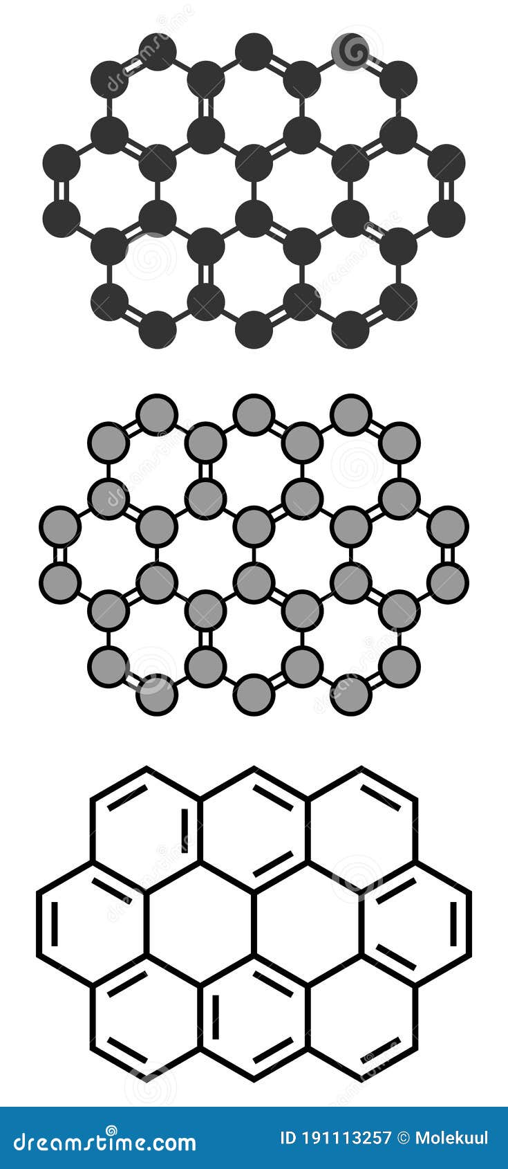 Ovalene Polycyclic Aromatic Hydrocarbon Molecule. Stylized 2D ...