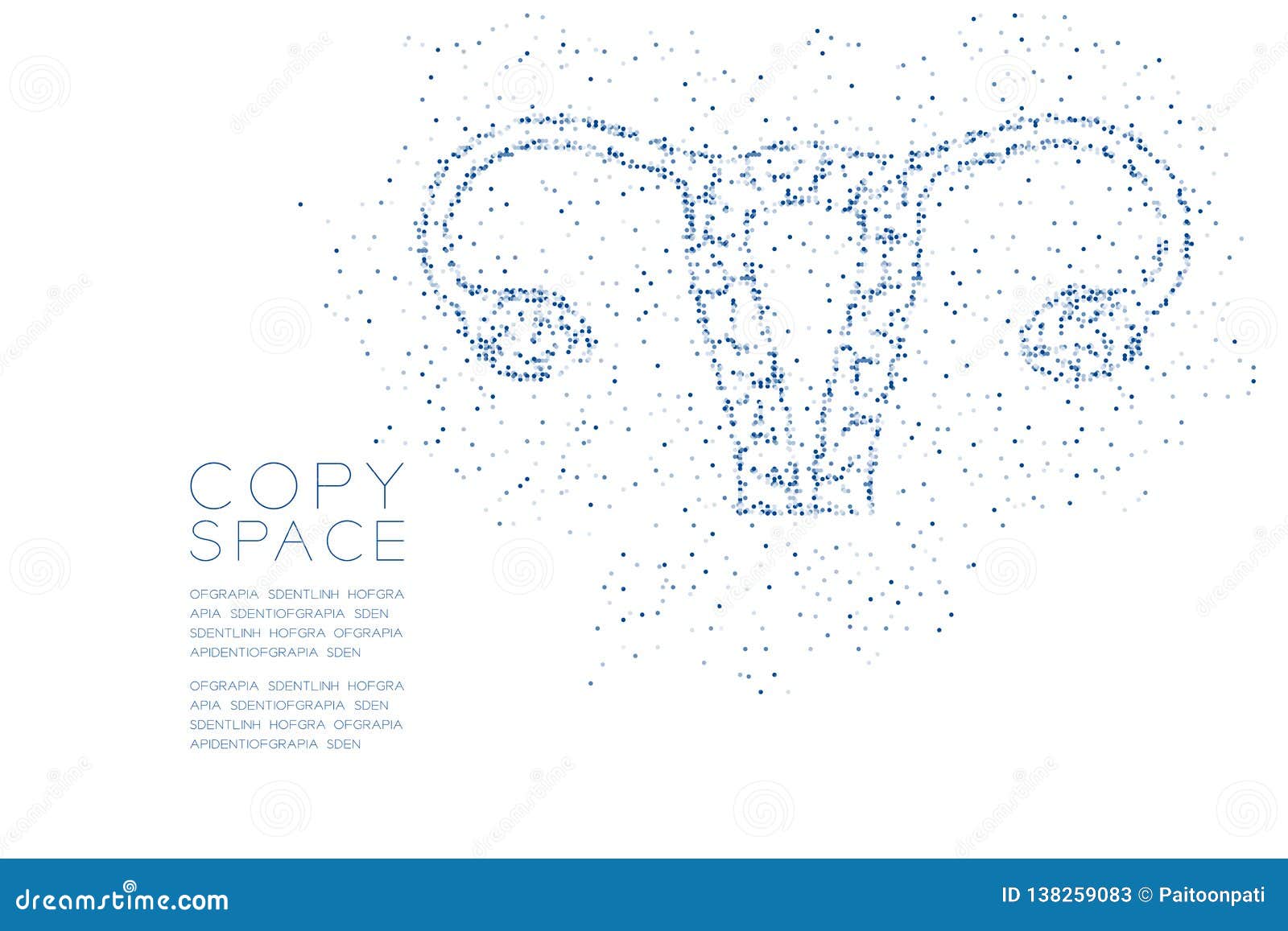 Ovary And Uterus Shape Abstract Geometric Circle Dot Pixel Pattern