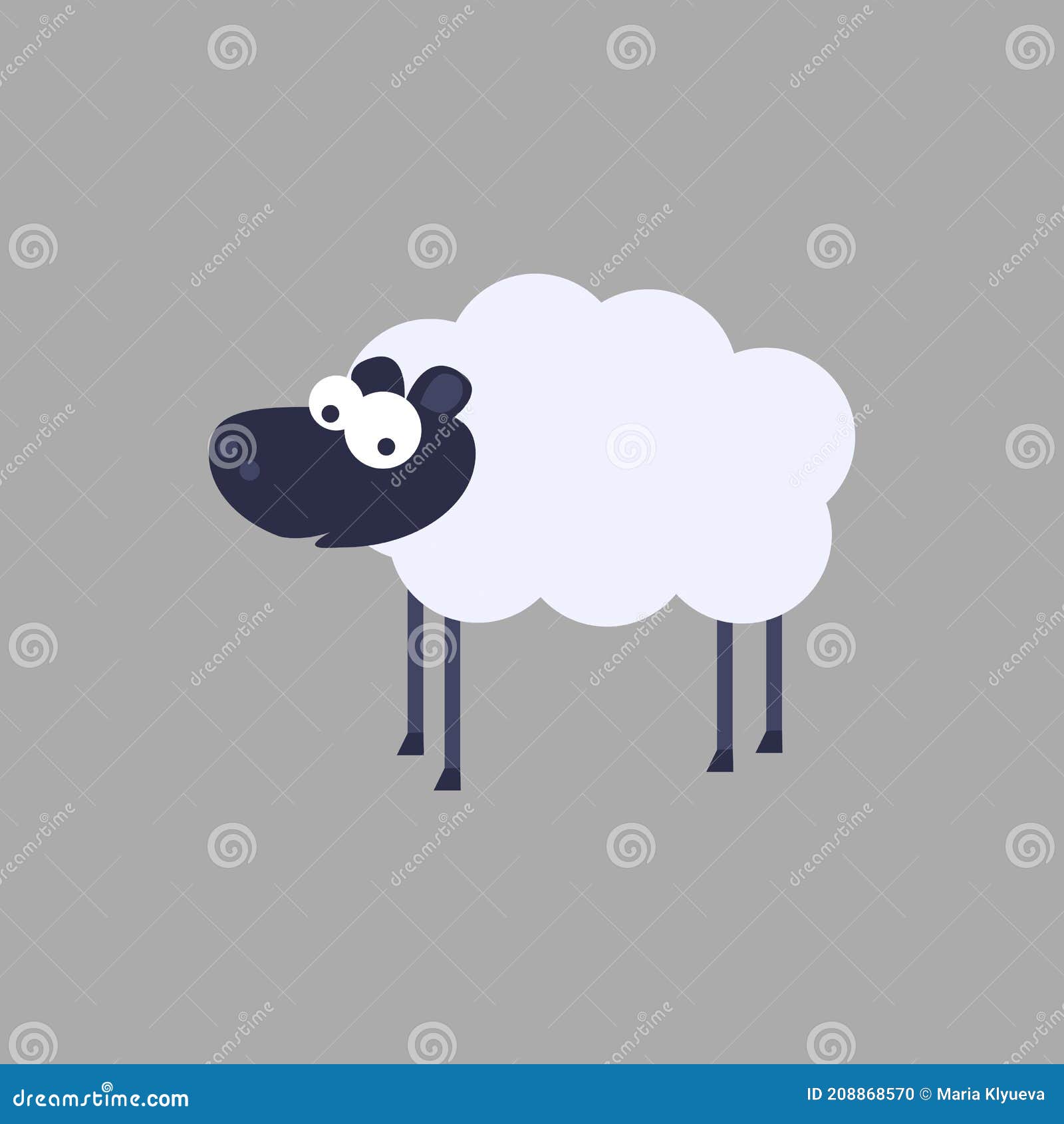 Ovejas De Estilo Plano. Vector Aislado 2d Ilustración del Vector ...