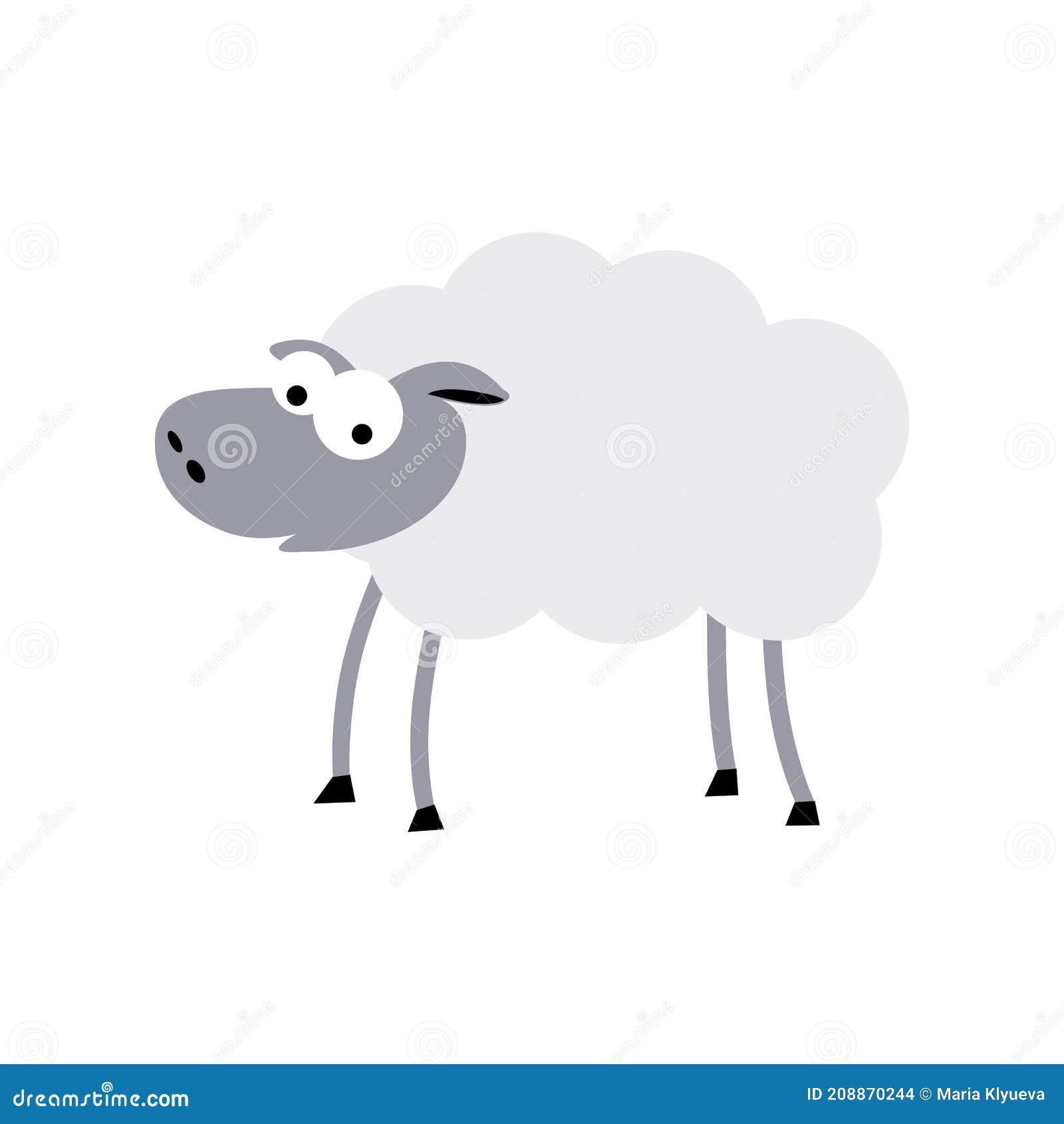 Ovejas De Estilo Plano. Vector Aislado 2d Ilustración del Vector ...