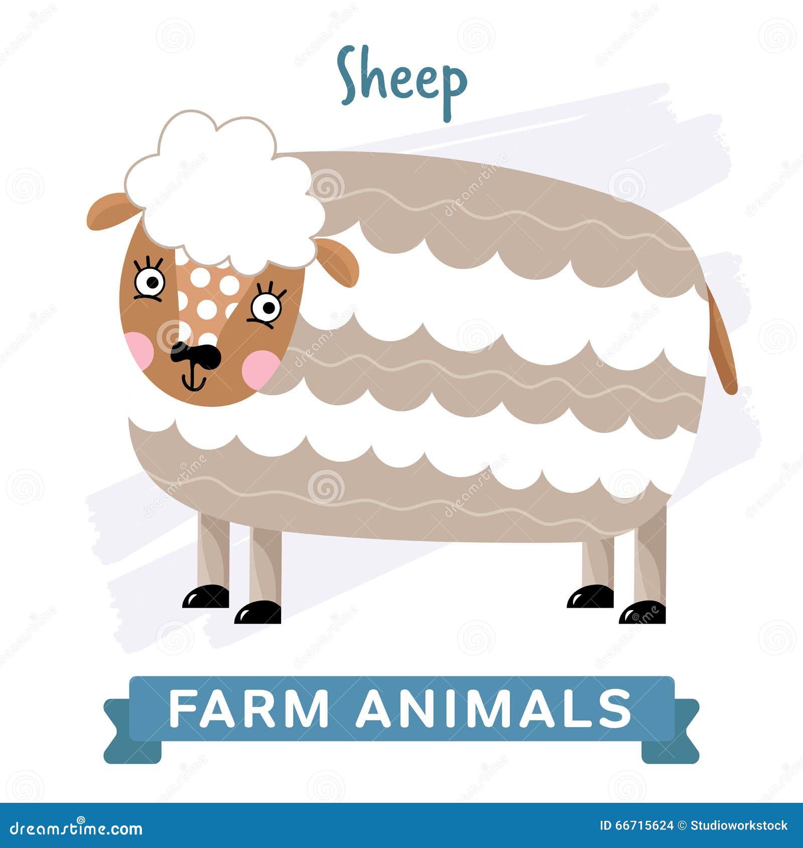 Ovejas, vector ilustración del vector. Ilustración de elemento - 66715624