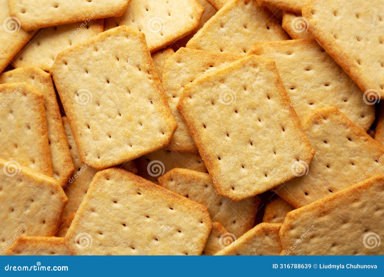 Oven Baked Crackers, Top View. Flat Lay, Overhead, from Above Stock ...