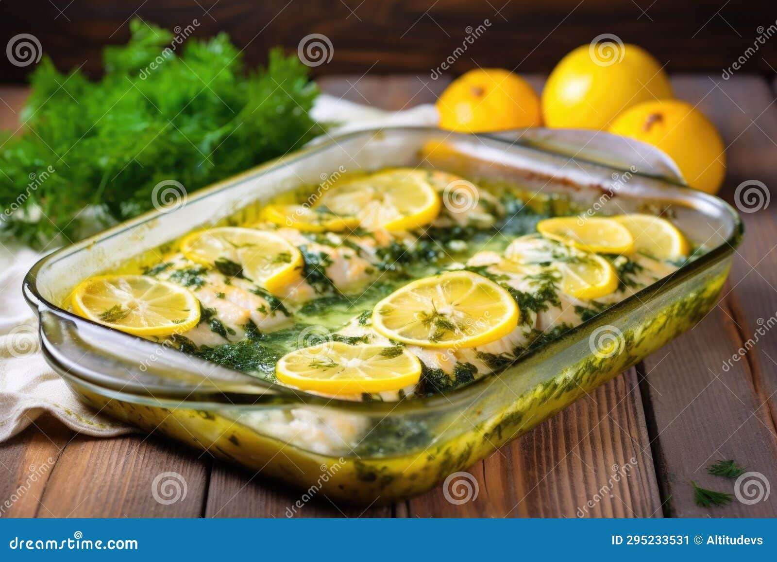 Oven Baked Fish Fillet with Lemon Glaze Stock Image - Image of fillet ...