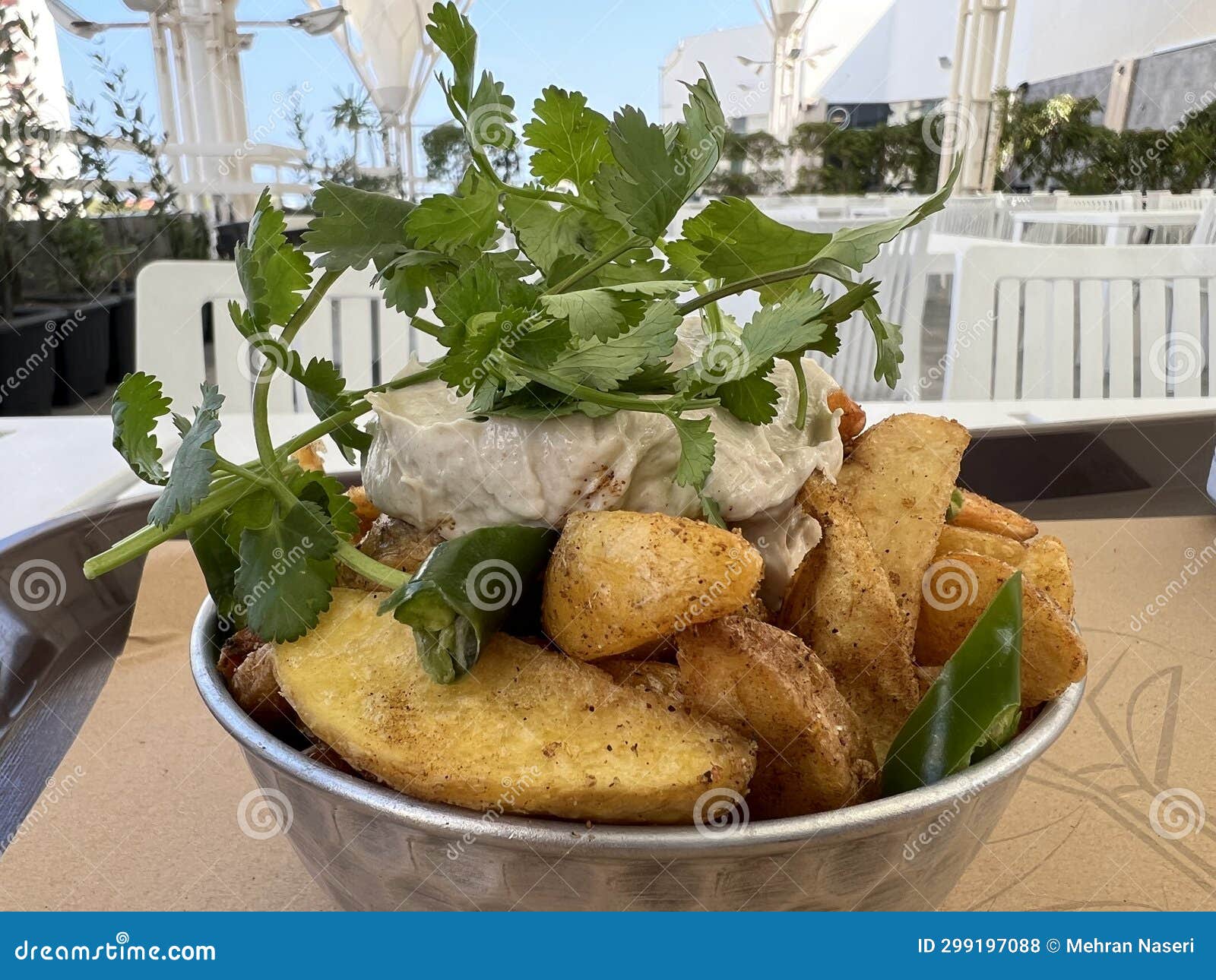 Oven Baked Potatoes on Table Stock Photo - Image of cuisine, curry ...