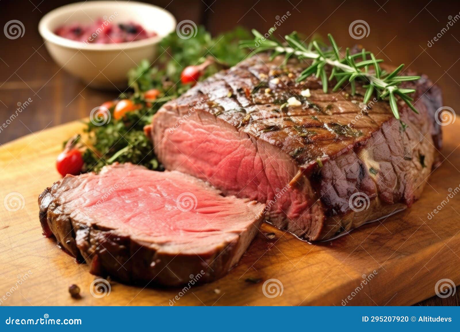 Oven-baked Steak with a Slice in the Middle Stock Photo - Image of ...