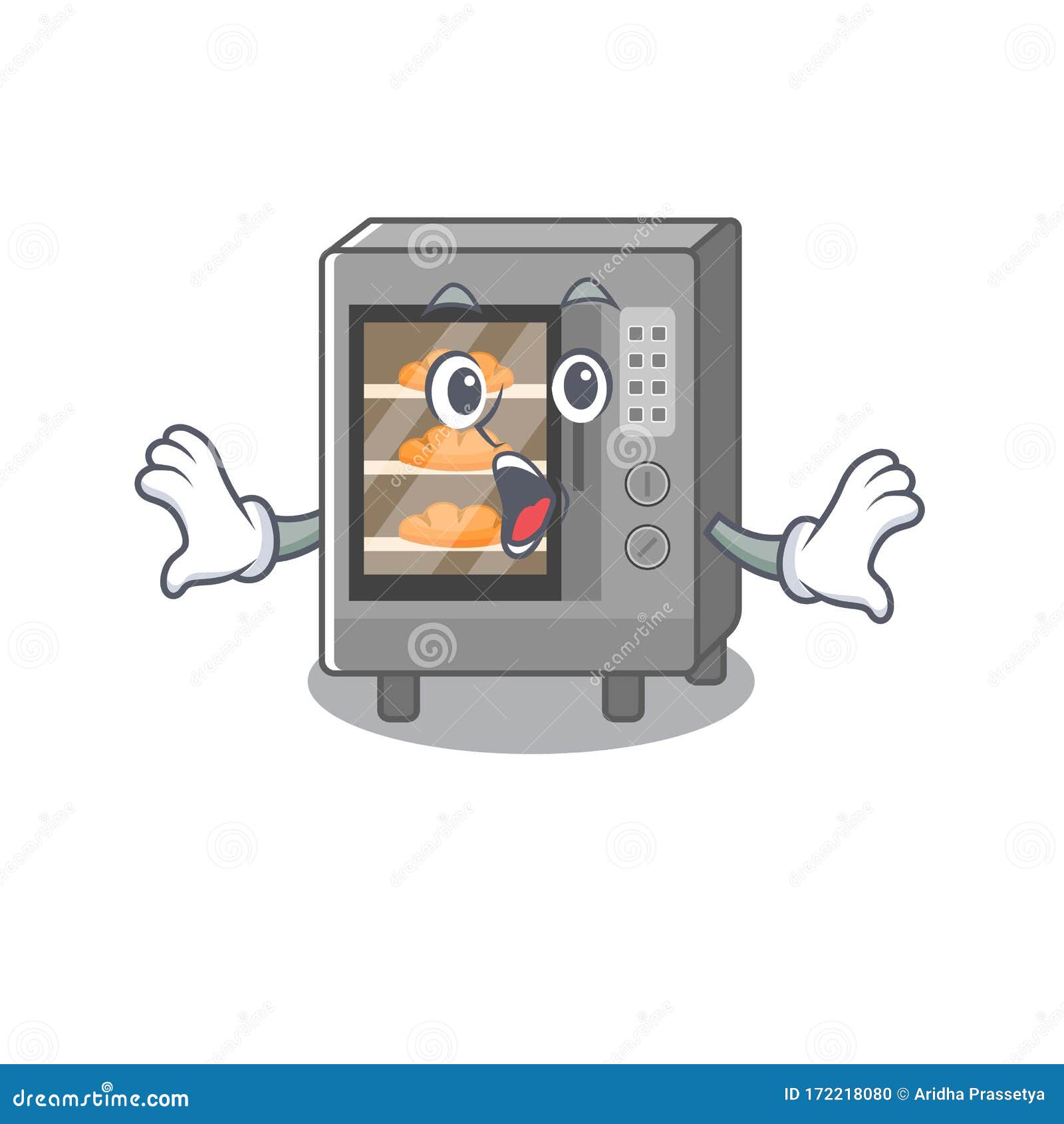 Oven Cake Mascot Design Concept with a Surprised Gesture Stock Vector ...