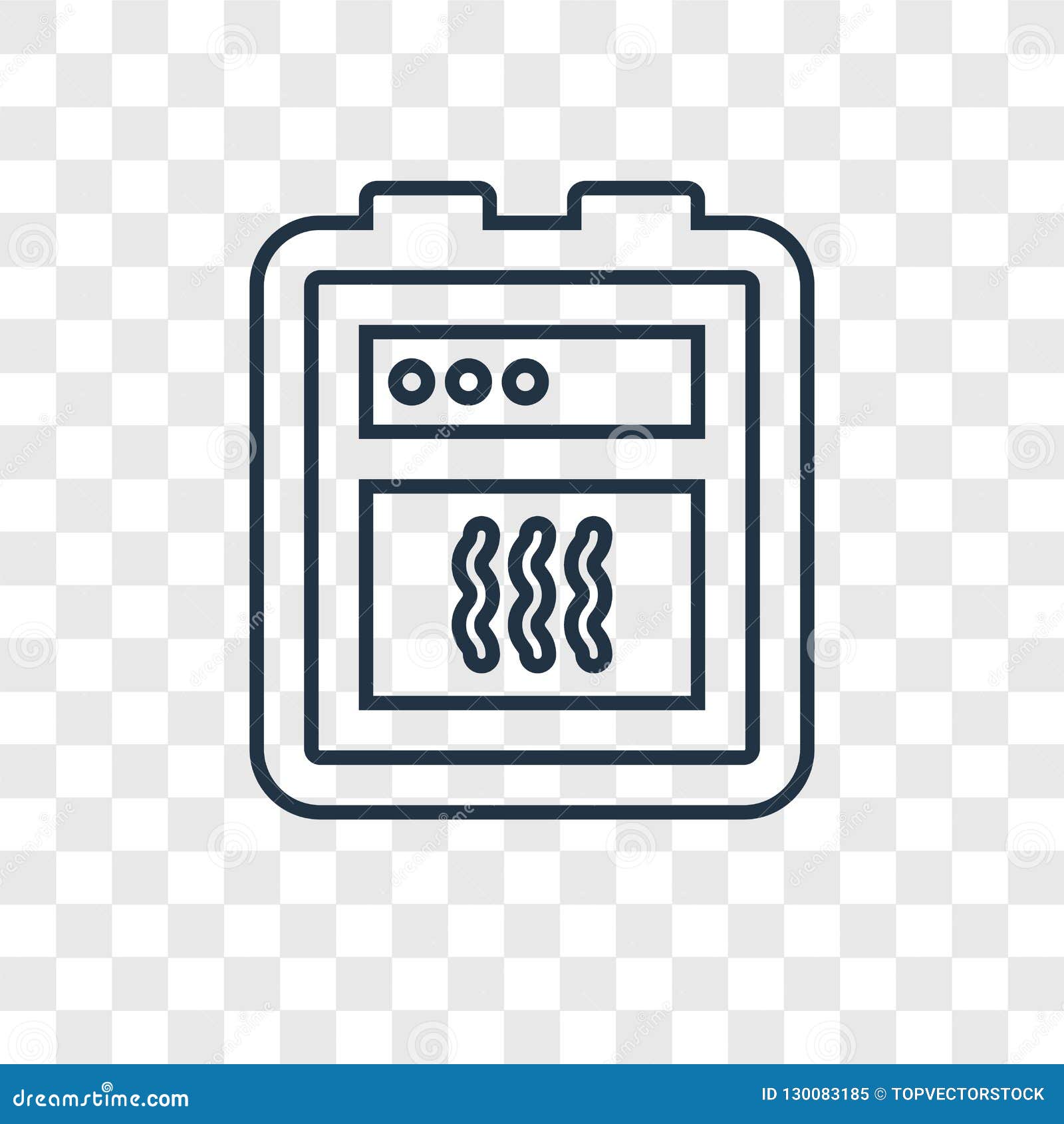 Oven Concept Vector Linear Icon Isolated on Transparent Background ...