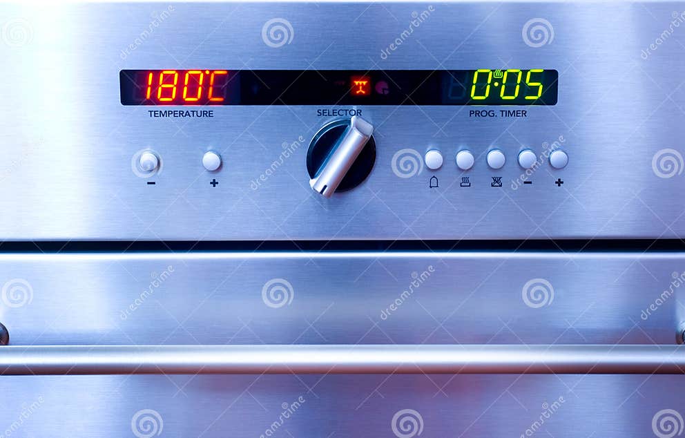 Oven control panel stock photo. Image of plus, green - 19060450