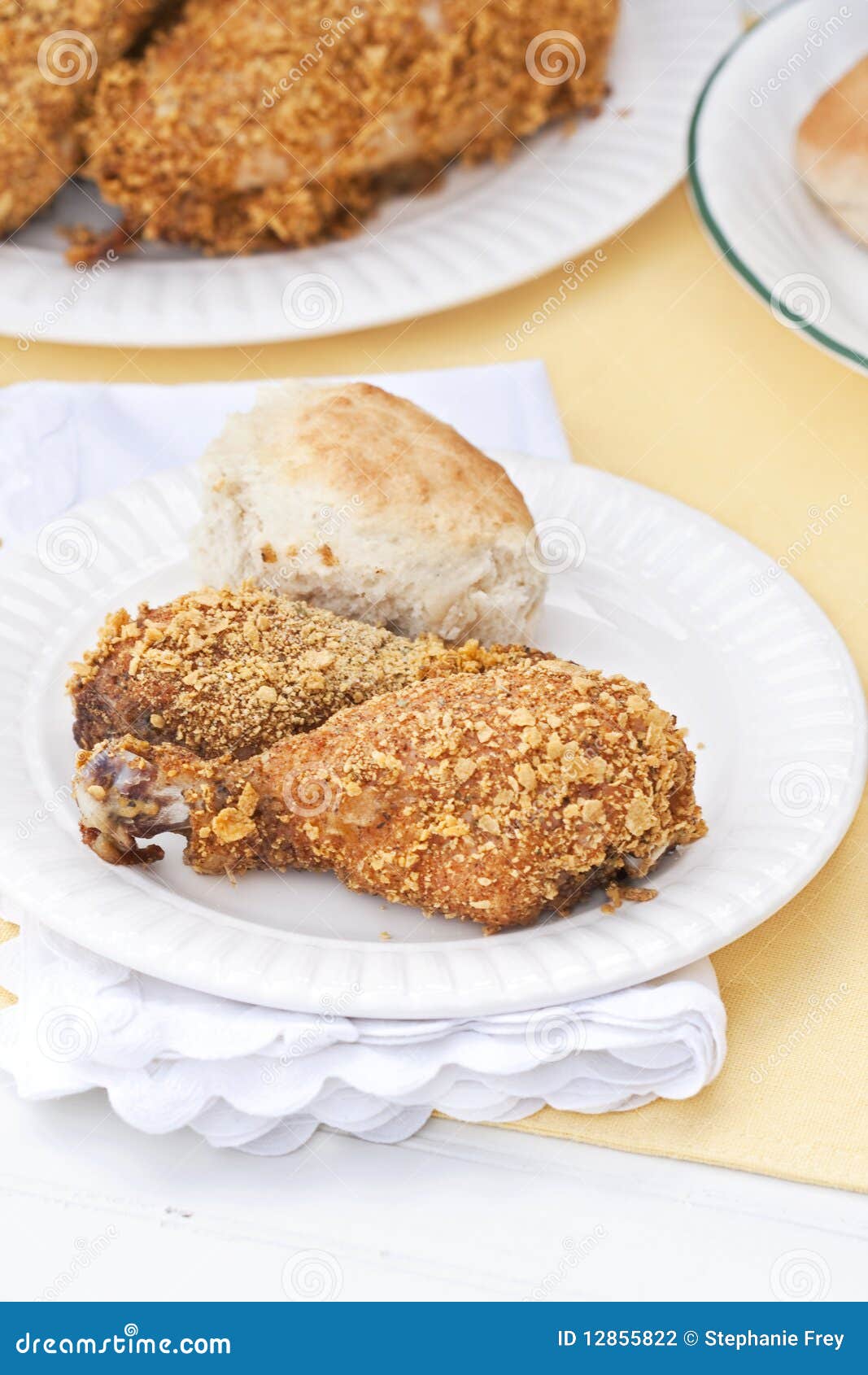 Oven Fried Skinless Chicken Stock Photo - Image of poultry, delicious ...