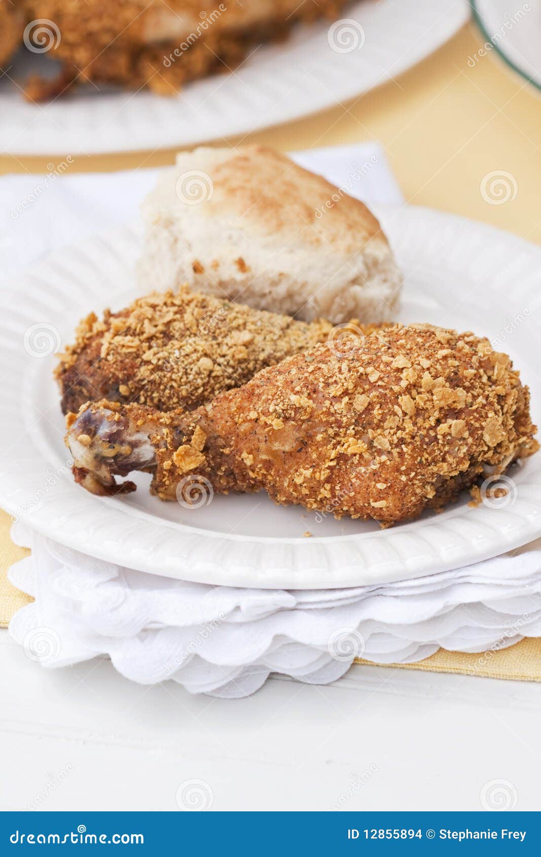 Oven Fried Skinless Chicken Stock Photo - Image of meat, cook: 12855894