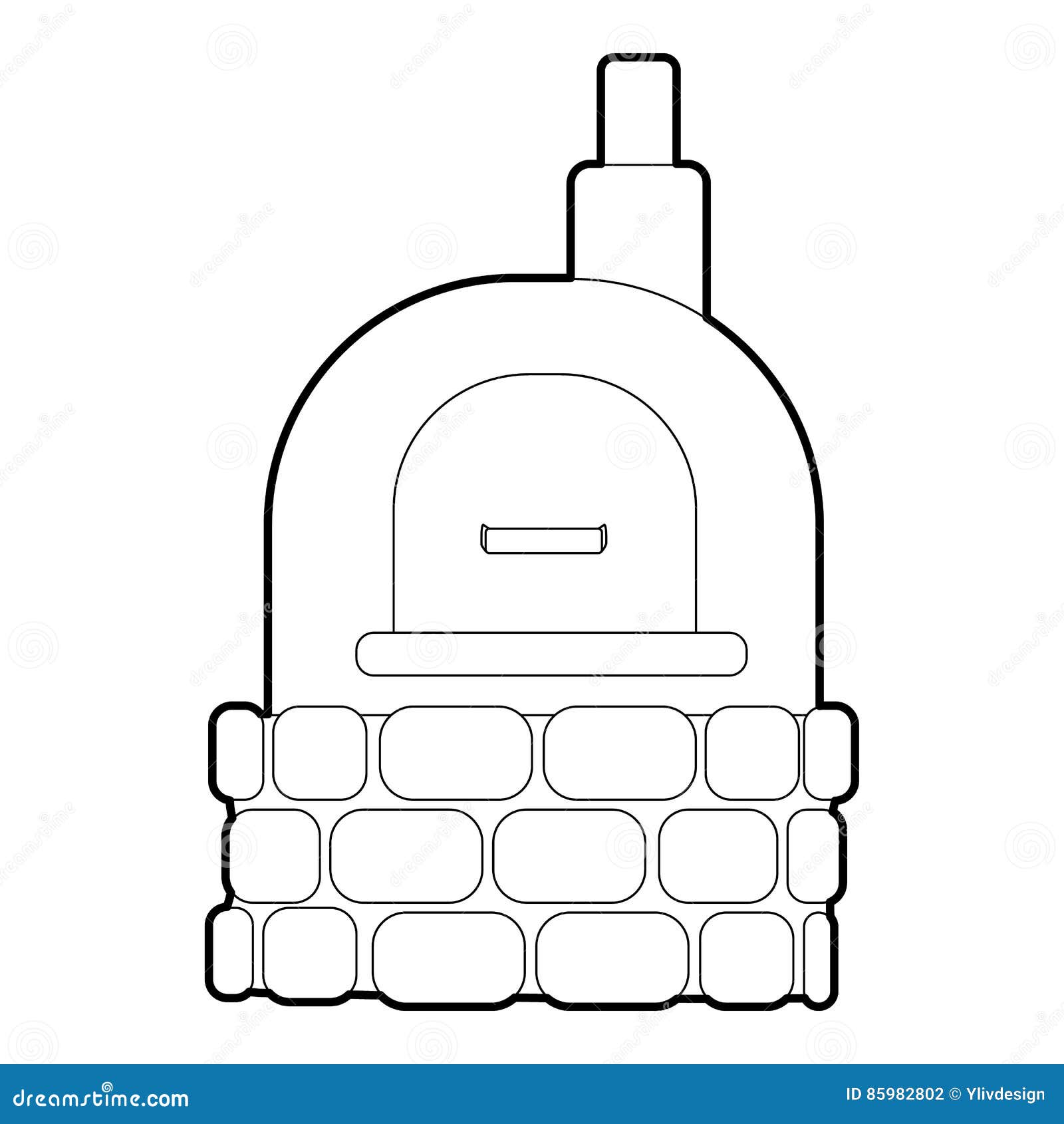 Oven icon, outline style stock vector. Illustration of sign - 85982802