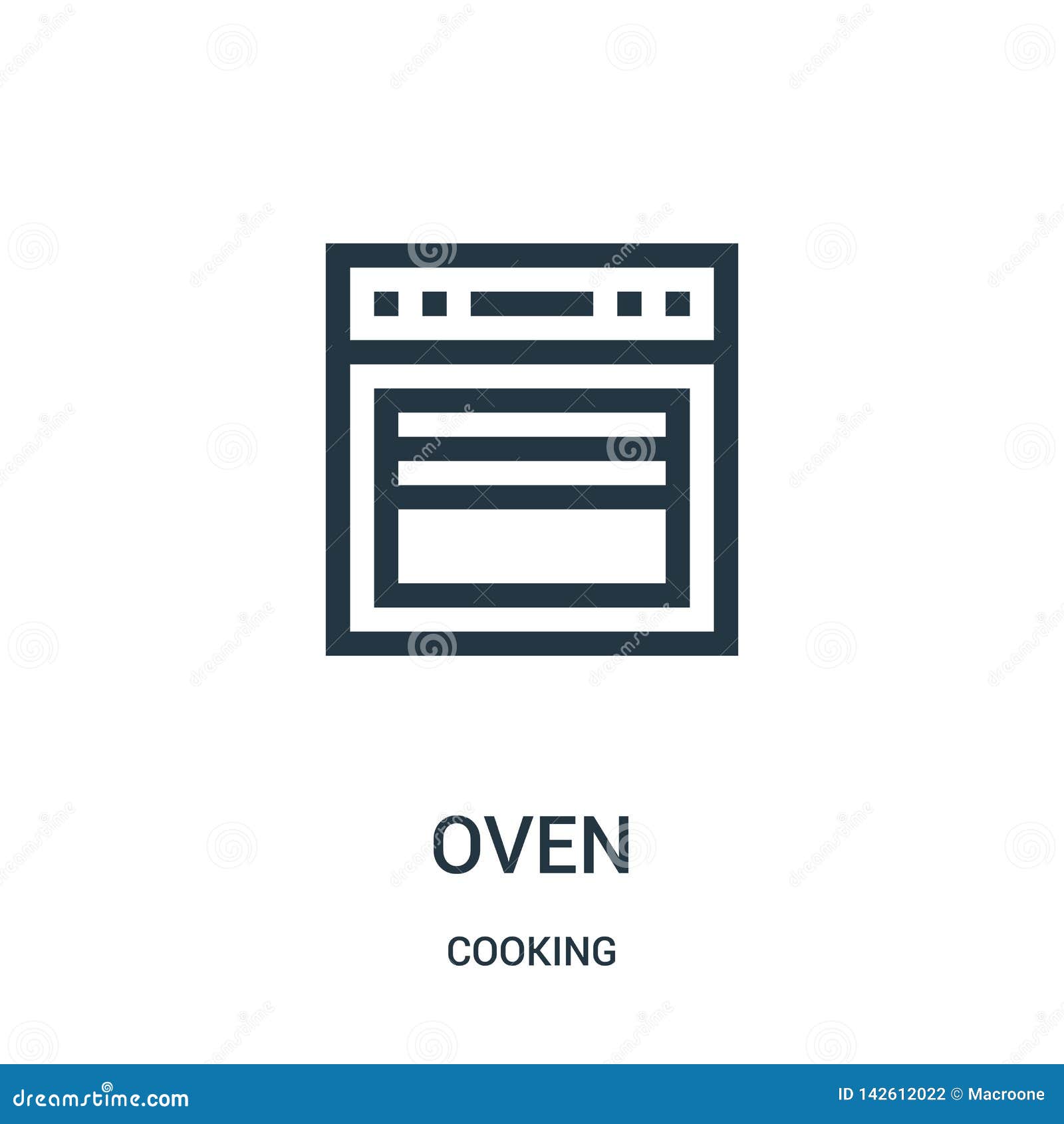 Oven Icon Vector from Cooking Collection. Thin Line Oven Outline Icon ...