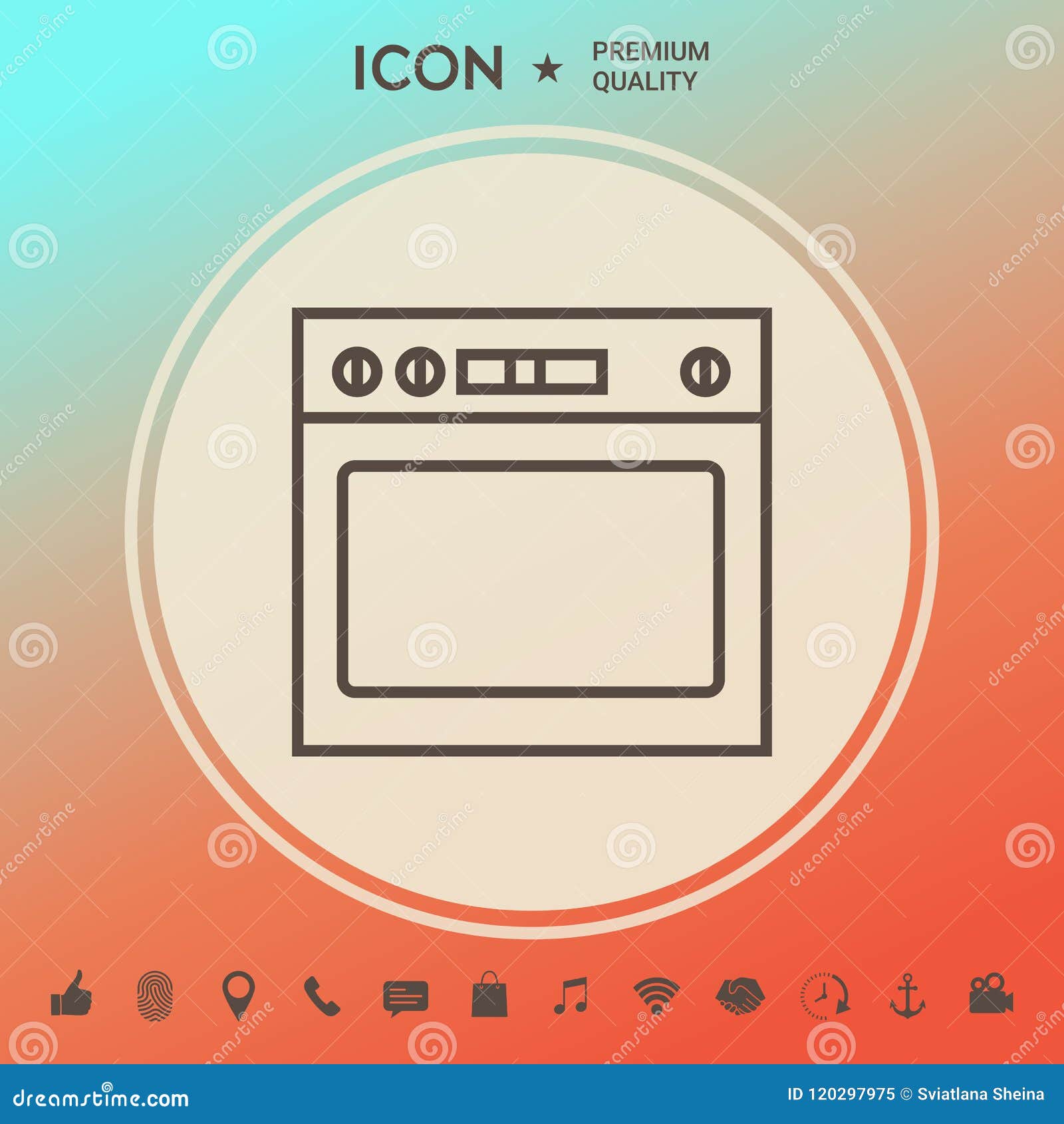 Oven linear icon stock vector. Illustration of equipment - 120297975