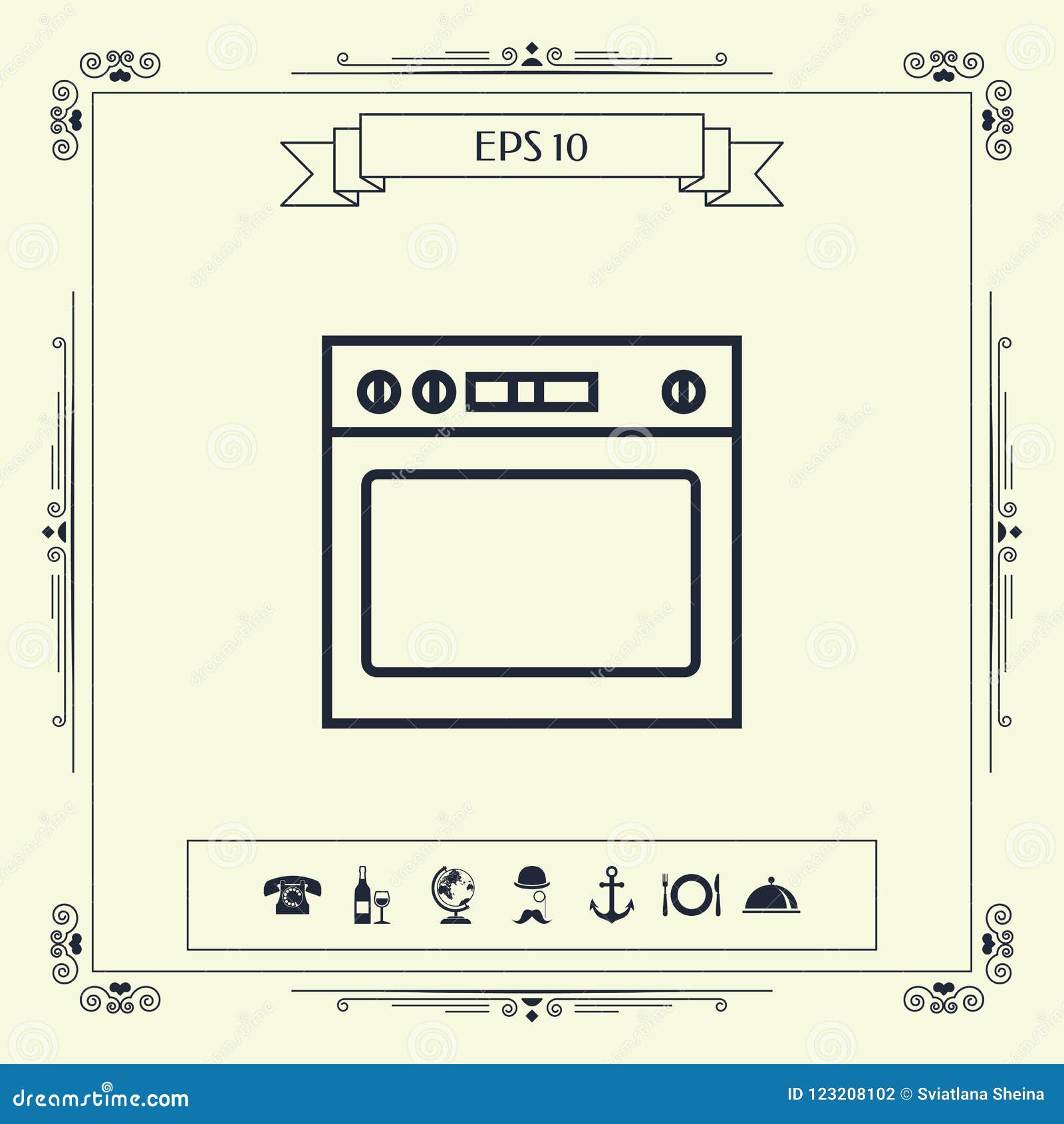 Oven linear icon stock vector. Illustration of device - 123208102