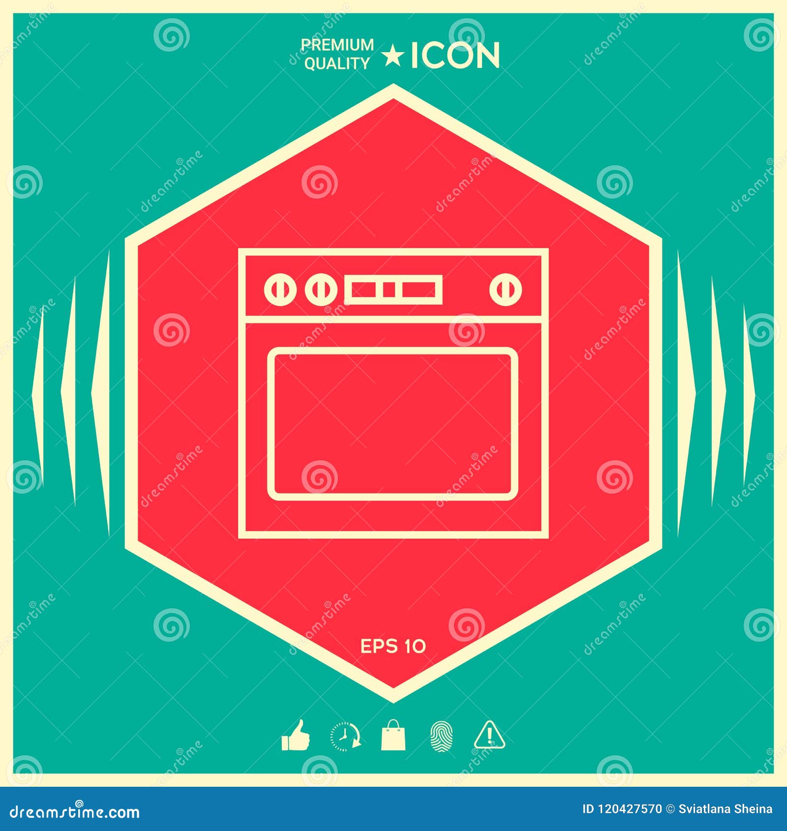 Oven linear icon stock vector. Illustration of meal - 120427570