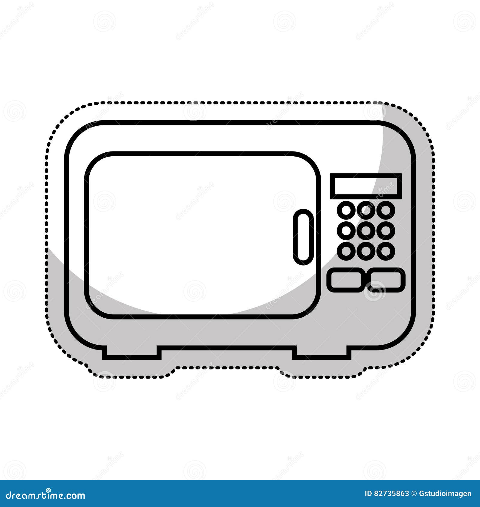 Microwave Isolated On White Background. Realistic White Microwave ...