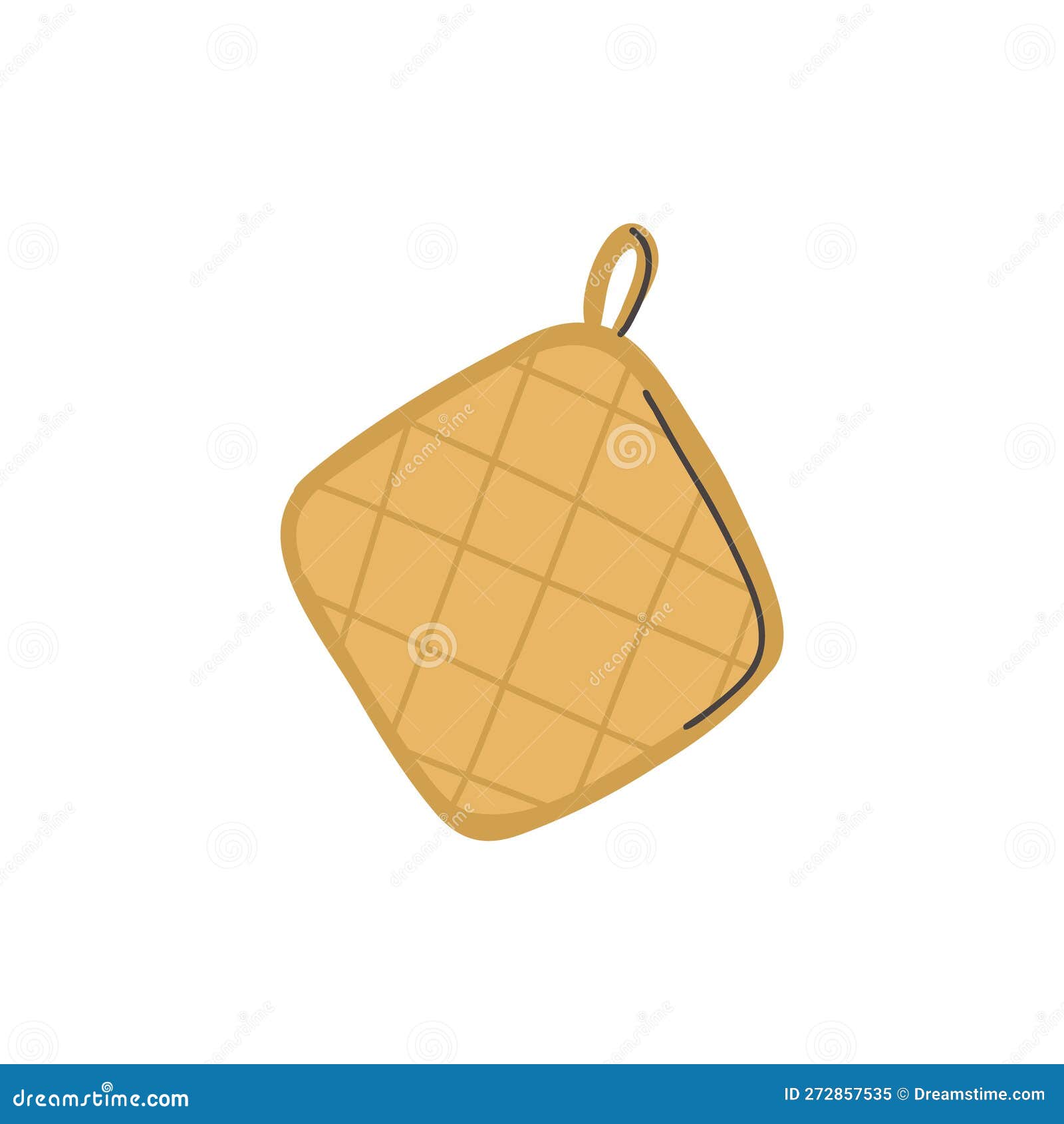 Oven Mitt. Potholder Hand Drawn Illustration. Homemade Cookware. Hand ...