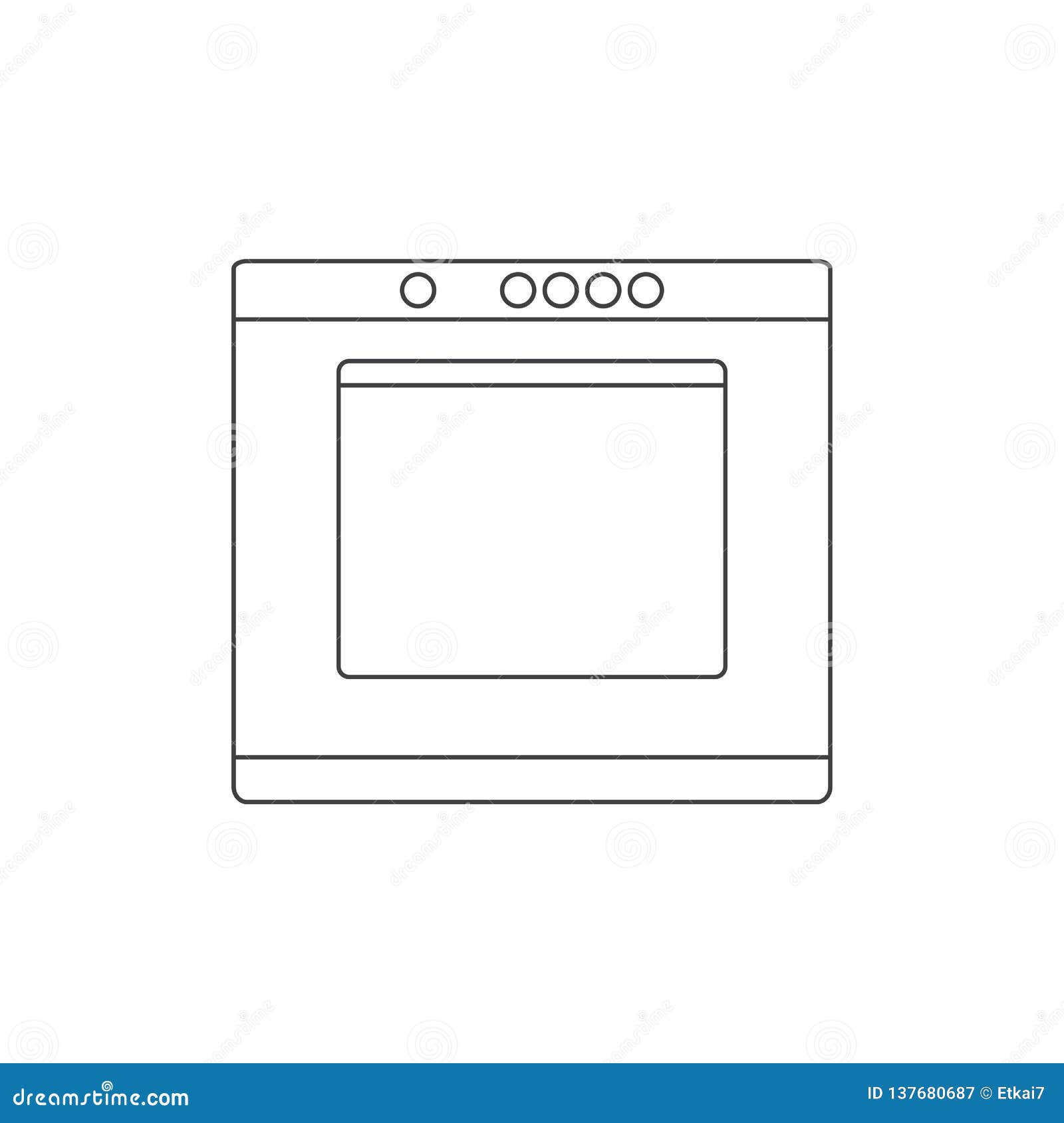 Oven Outline Flat Icon Vector Design Illustration Stock Vector ...