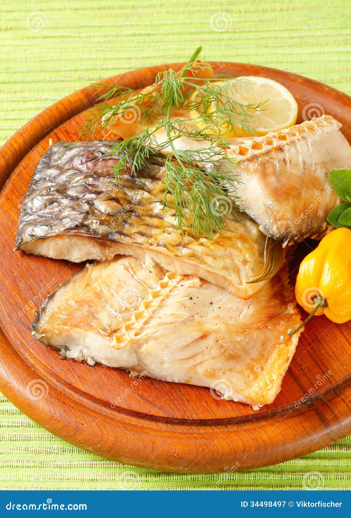 Oven-roasted carp fillets stock image. Image of food - 34498497