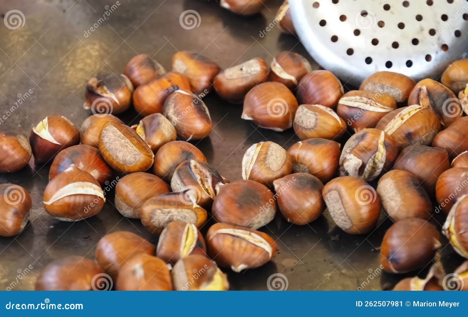 Oven Roasted Chestnuts on a Grill Stock Image - Image of kitchen, fruit ...