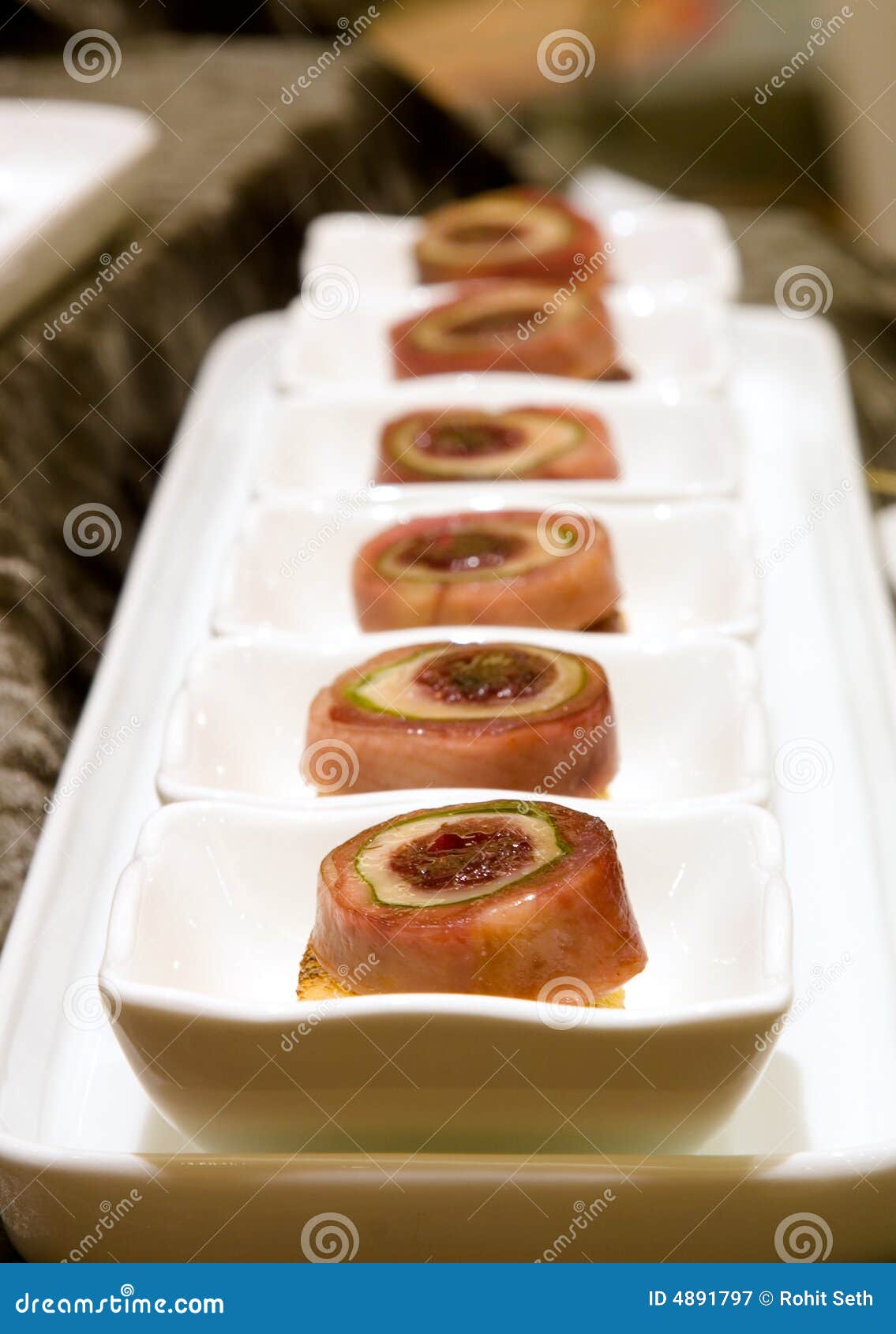 Quail Galantine, De-boned Stuffed Meat For A Festive Dinner Served On A ...