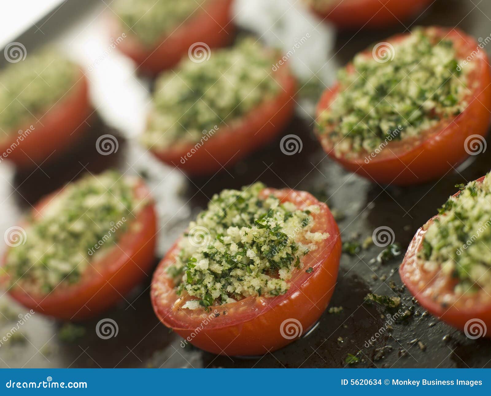 Oven Roasted Tomatoes with a Provencale Crust Stock Photo - Image of ...
