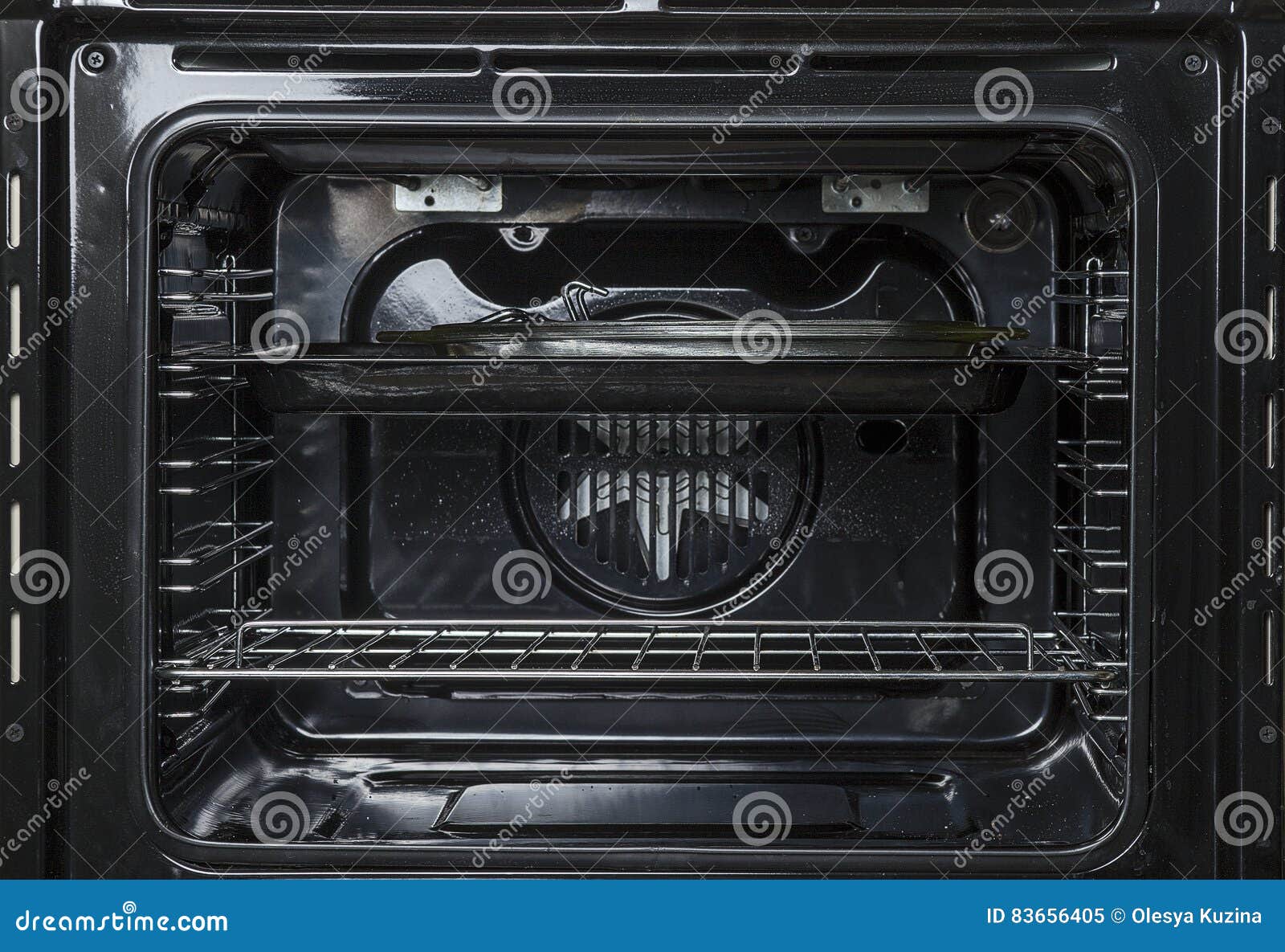 Oven view inside stock image. Image of electrical, black - 83656405