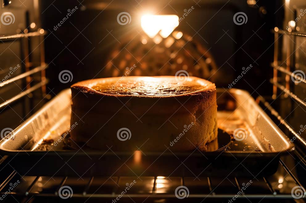 Ovens Internal Light Creating a Soft Glow on the Cakes Surface Stock ...