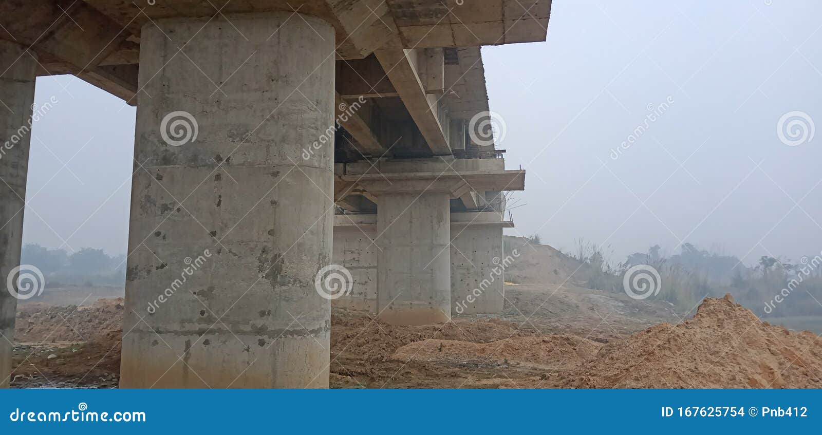 Over Bridge Main Pillar Photo Perfect Right Side Stock Photo - Image of ...