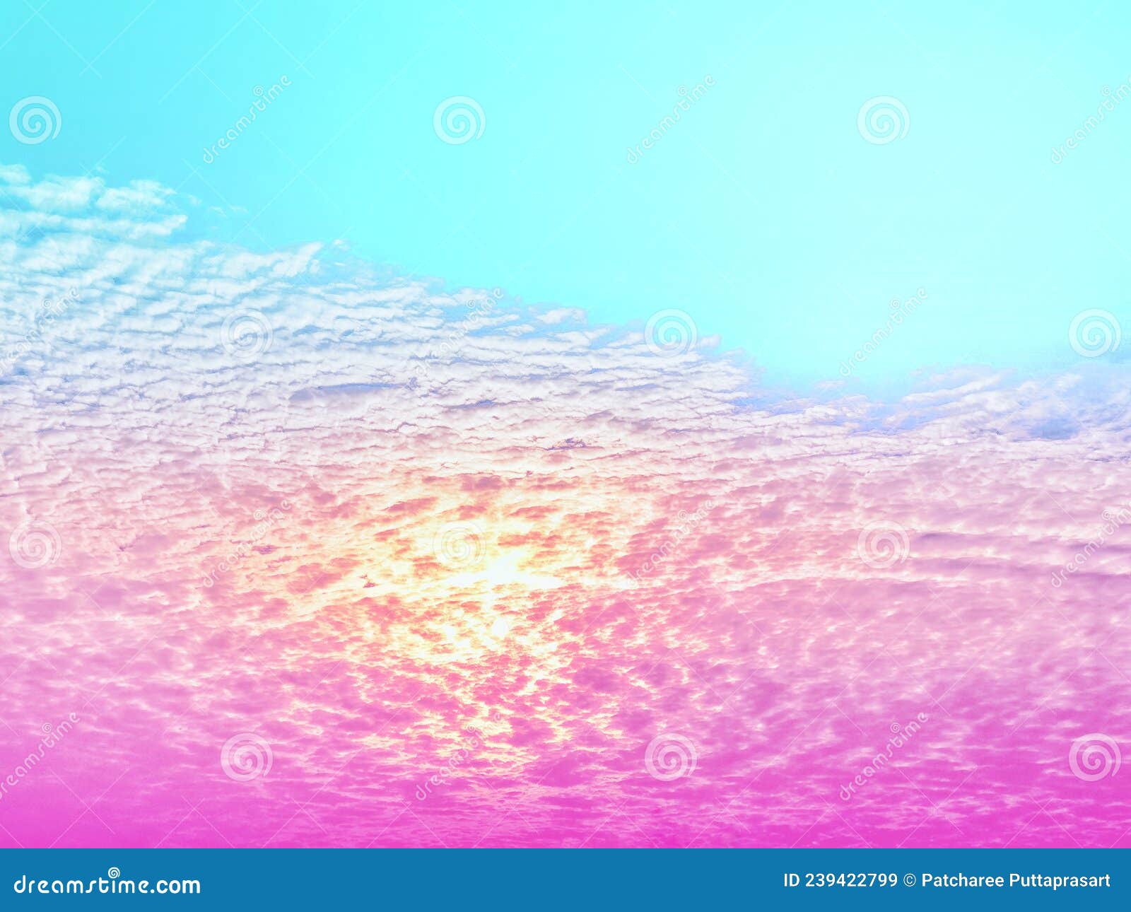 Over Color Pastel Sky and Clound in the Evening, Abstract Background ...