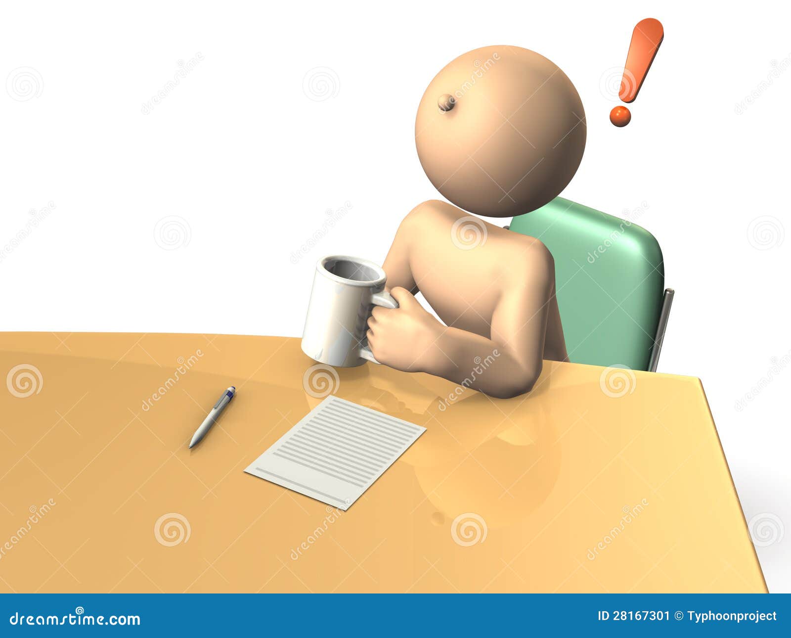 Over a Cup of Coffee, he Has Conceived the Idea. Stock Illustration ...