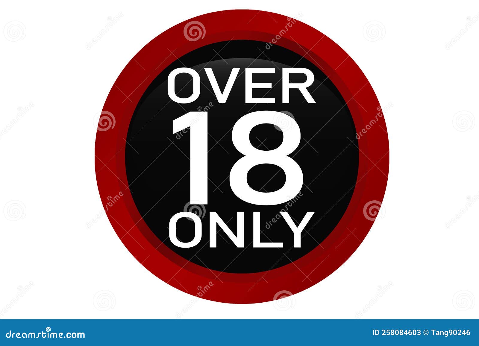 Over Eighteen only Entry Sign Isolated Stock Illustration ...