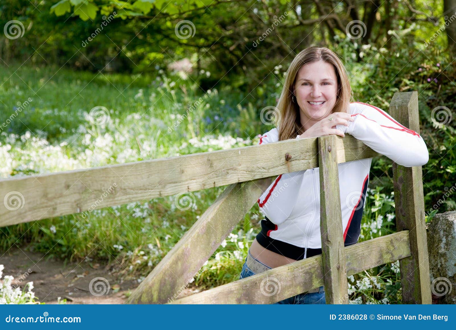 Over the fence stock photo. Image of girl, woman, relaxed - 2386028