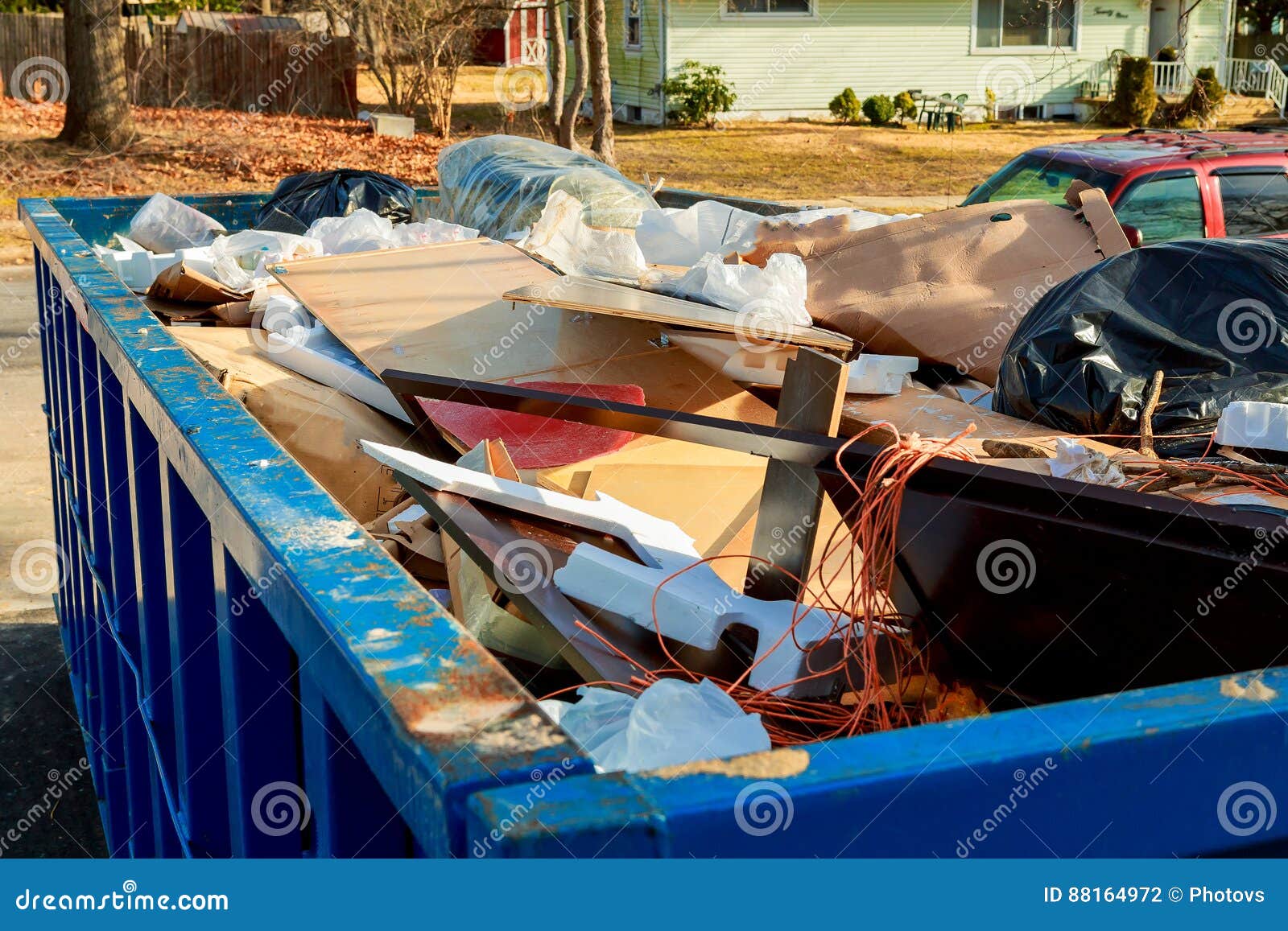 Over Flowing Dumpsters Being Full with Garbage Stock Photo - Image of ...