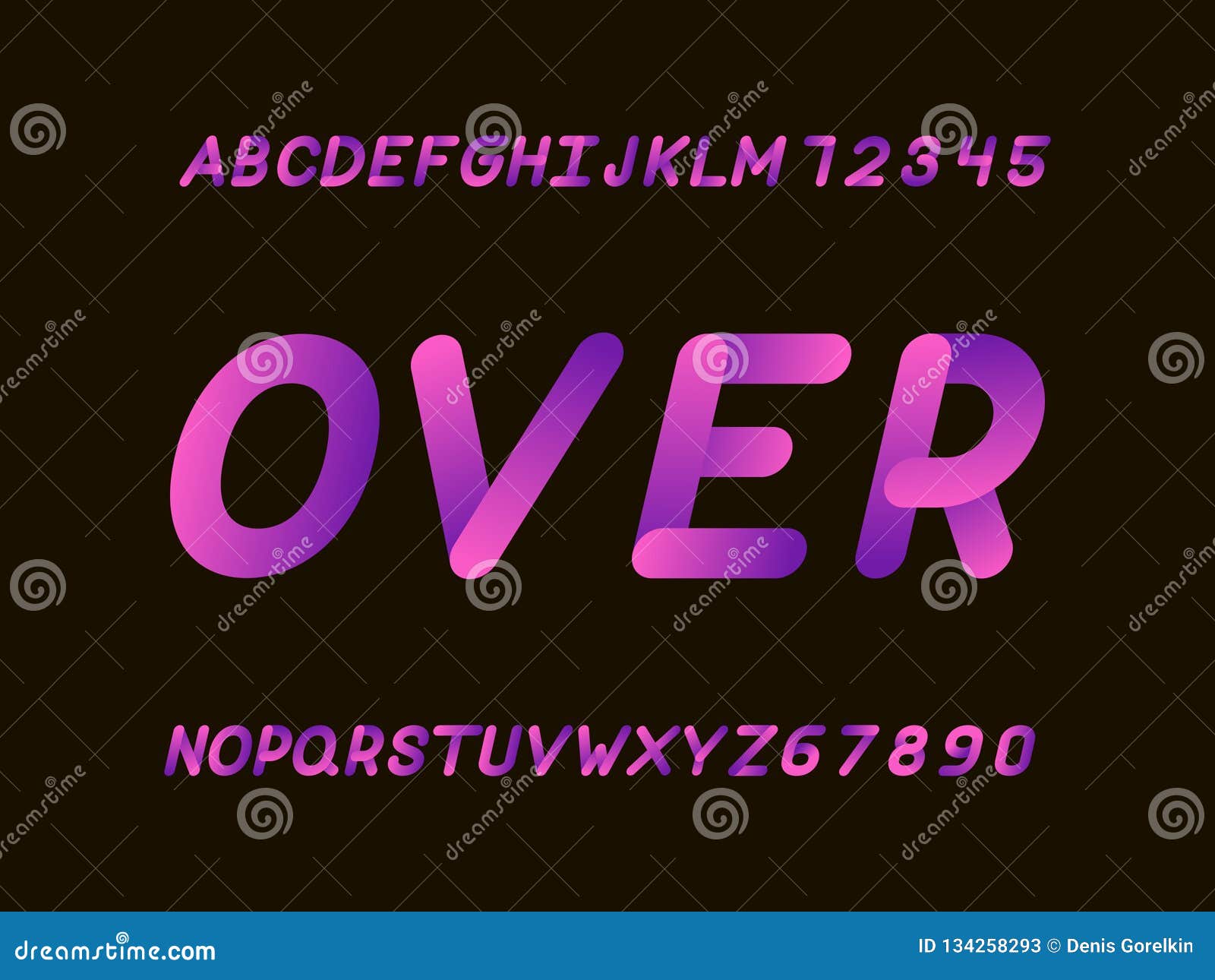 Over font. Vector alphabet stock vector. Illustration of shadow - 134258293