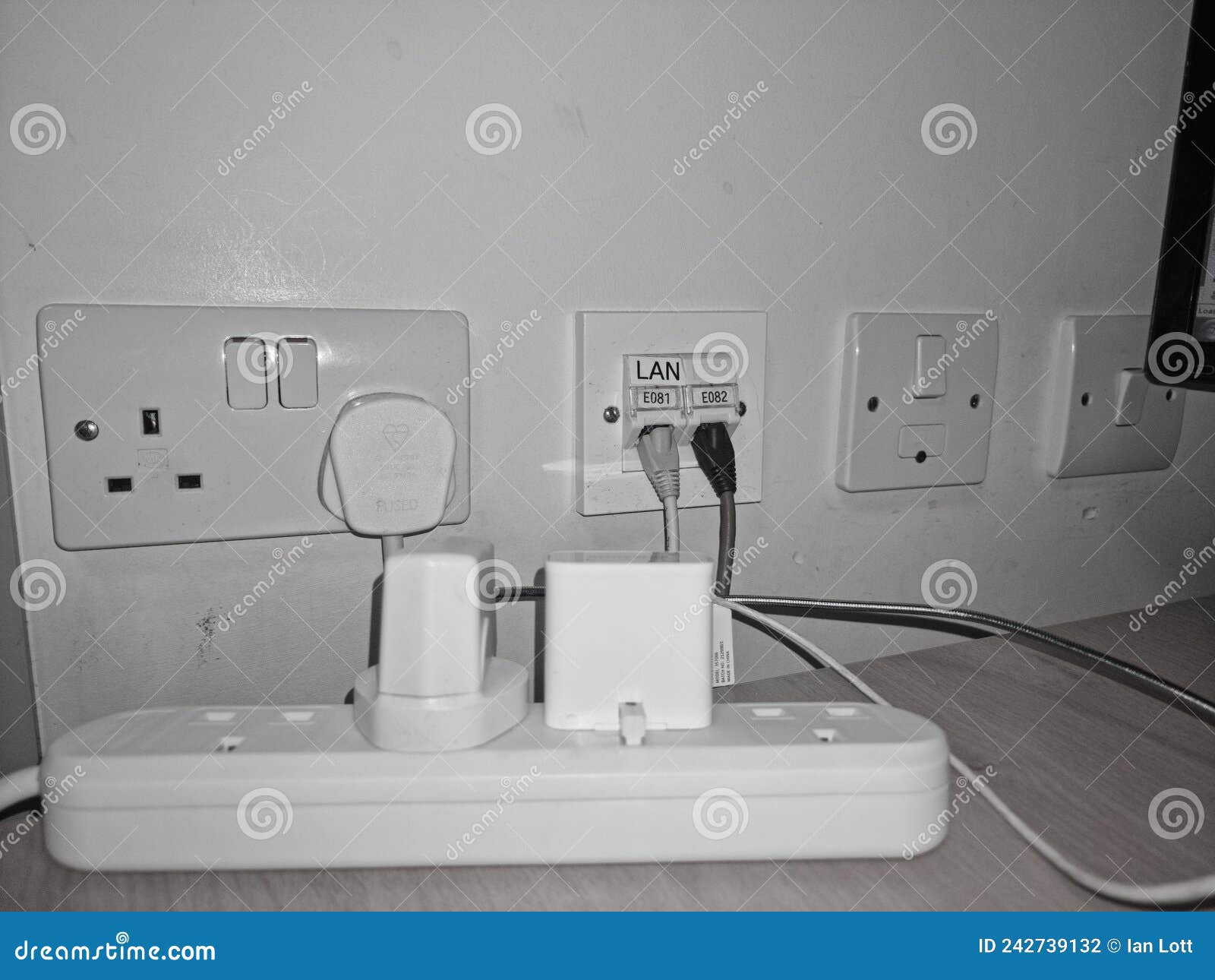 Over Loaded Power Sockets and Internet Access Stock Photo - Image of ...
