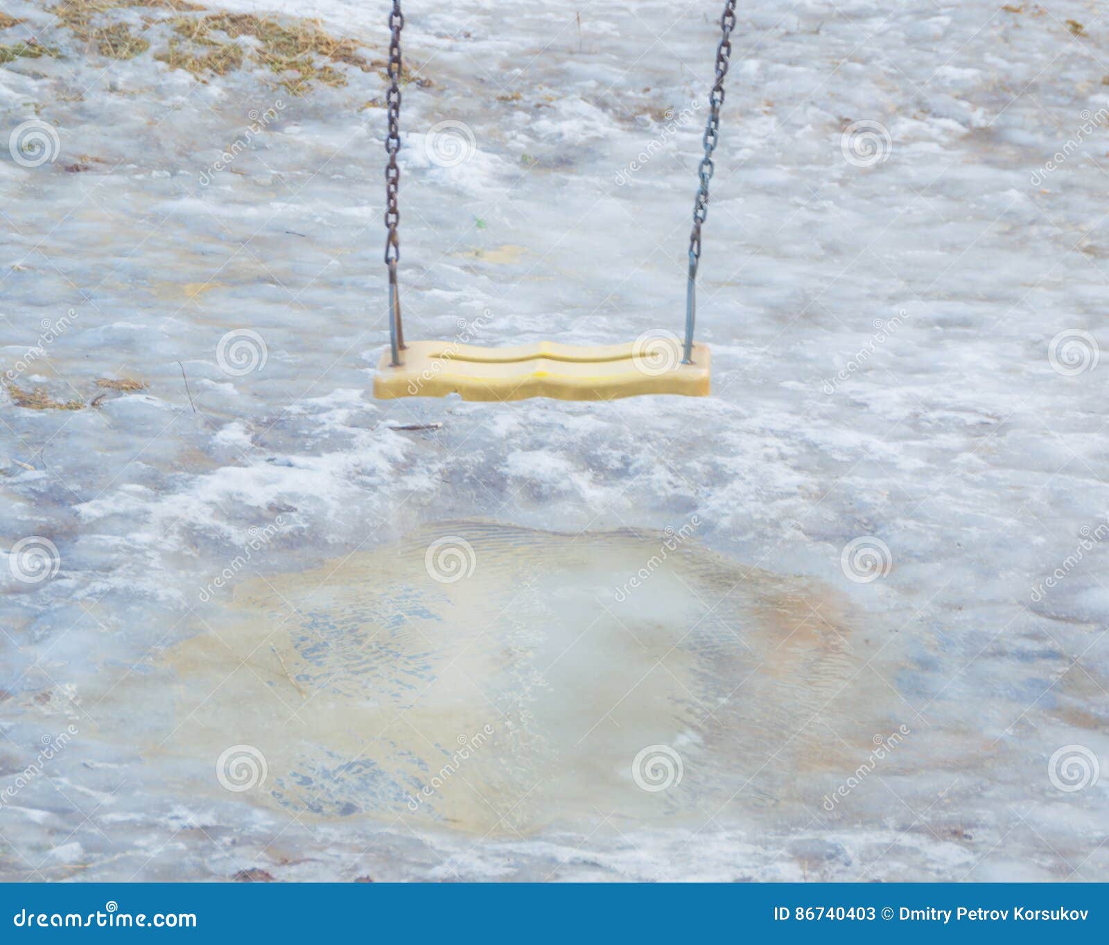Over Melted Ice the Swing of the Puddle Stock Image - Image of funny ...