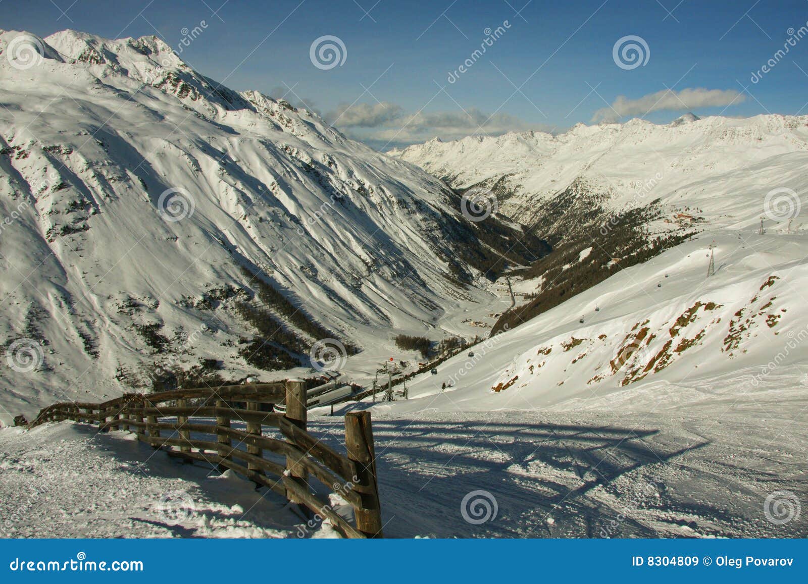 Over a mountain valley stock image. Image of lines, wooden - 8304809