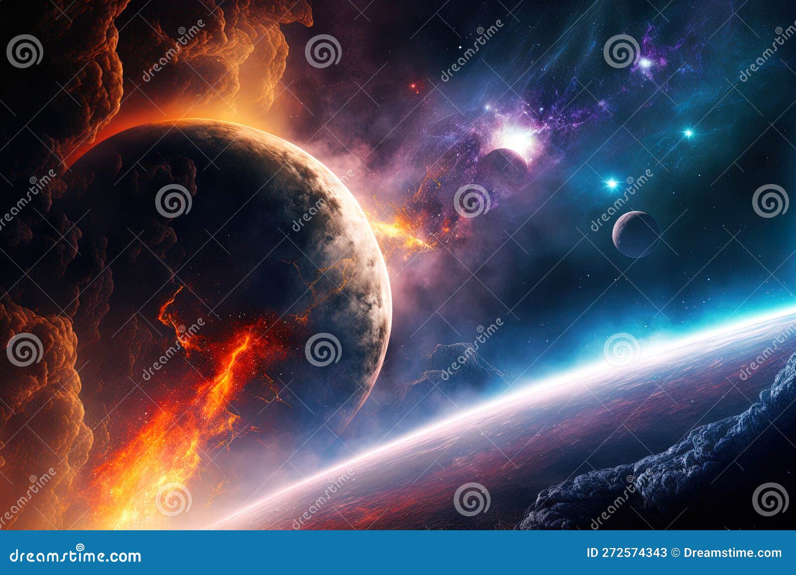 Over the Nebulae in Space, Planets. this Images Components Were ...