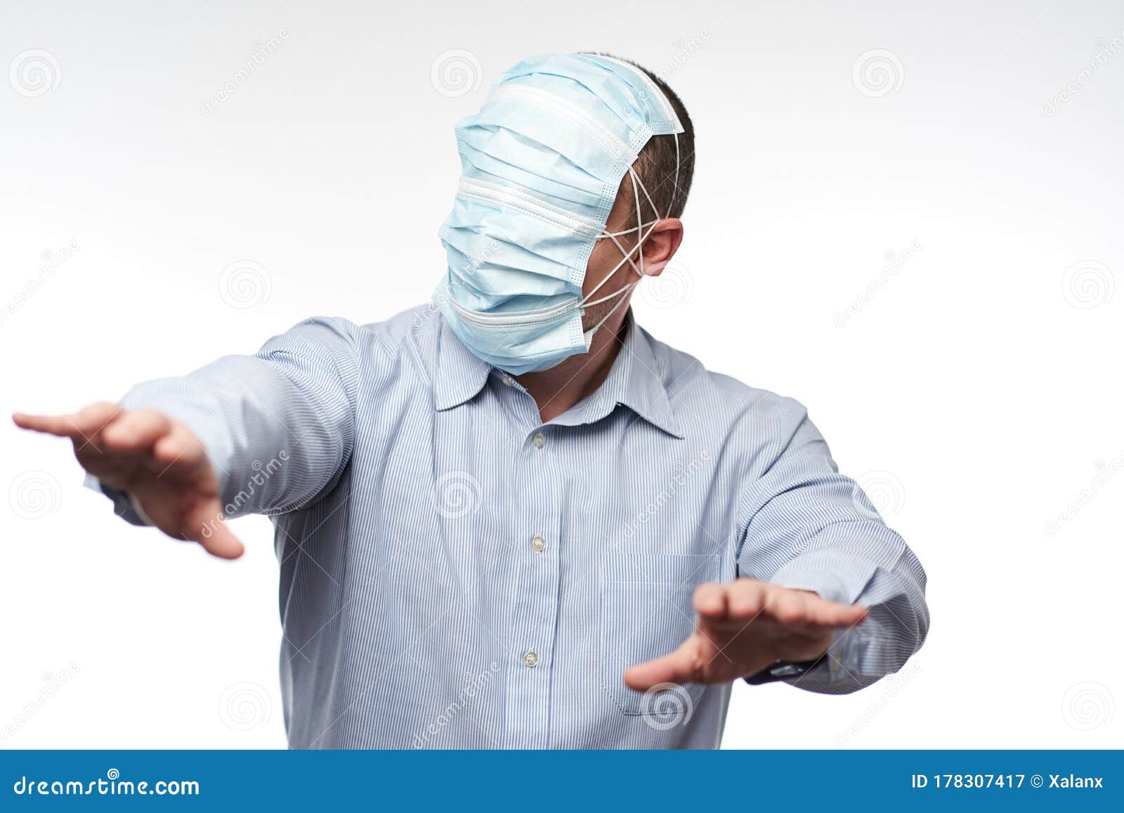 Over protected blinded man stock image. Image of healthcare - 178307417