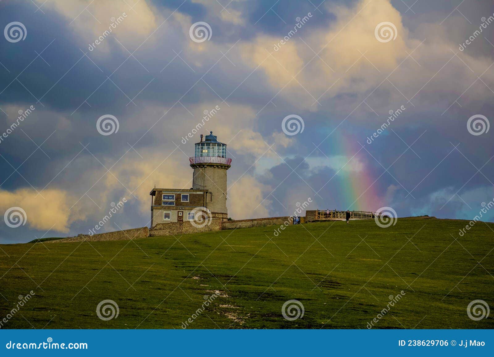 Over the rainbow stock photo. Image of lighthouse, landscape - 238629706