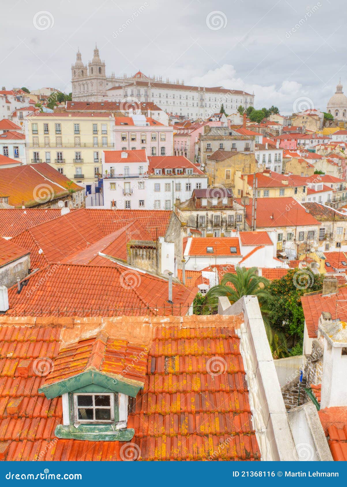 Over the Red Roofs of Lisboa, Portugal Stock Photo - Image of ancient ...