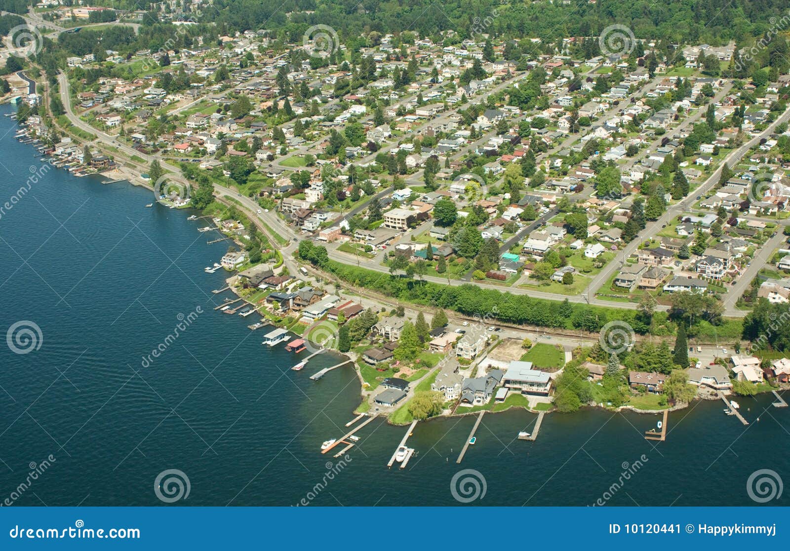 Over Residential Area of Seattle Stock Image - Image of cascades ...