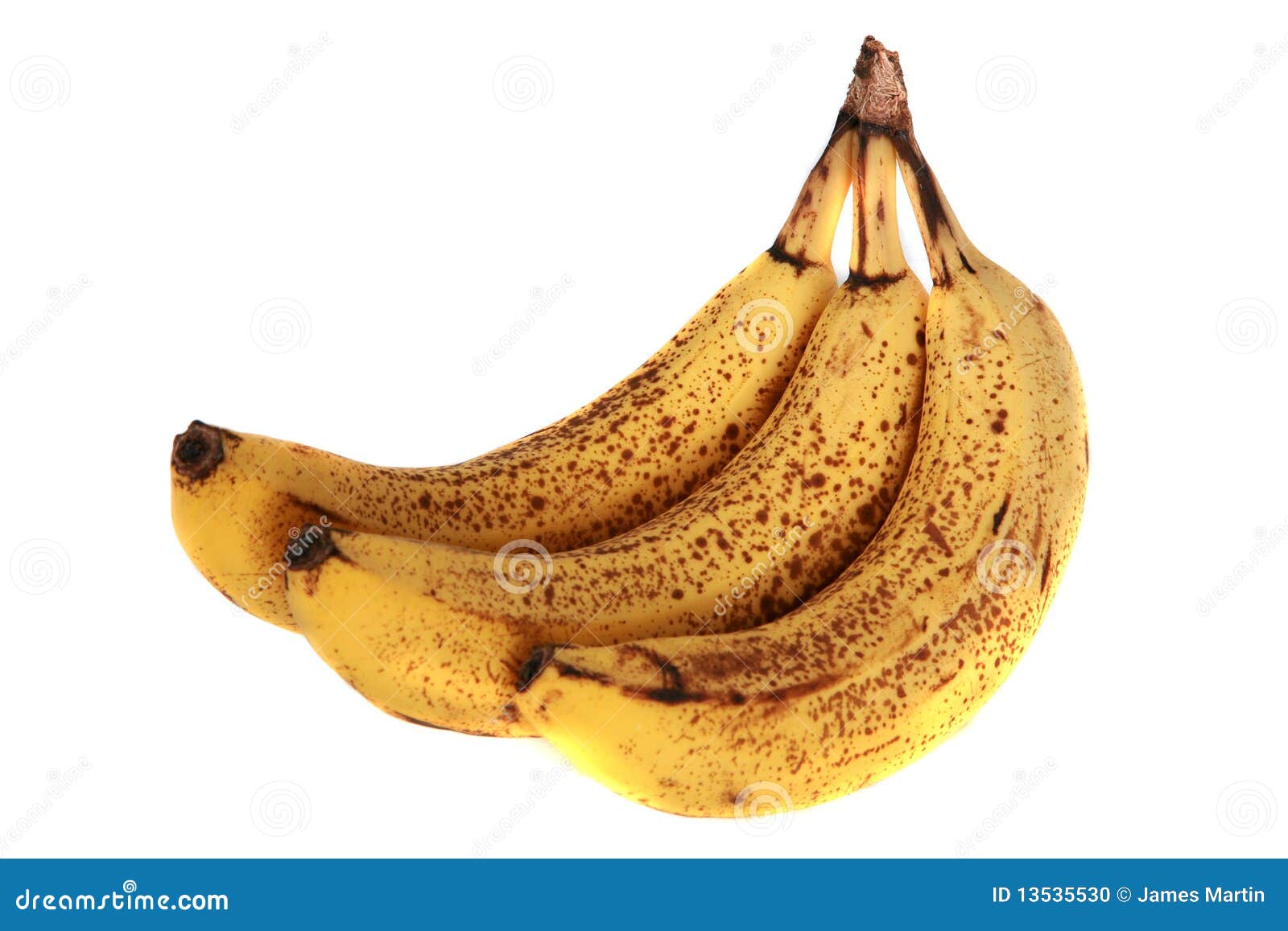 Over Ripe Bananas Isolated on White Background Stock Photo - Image of ...