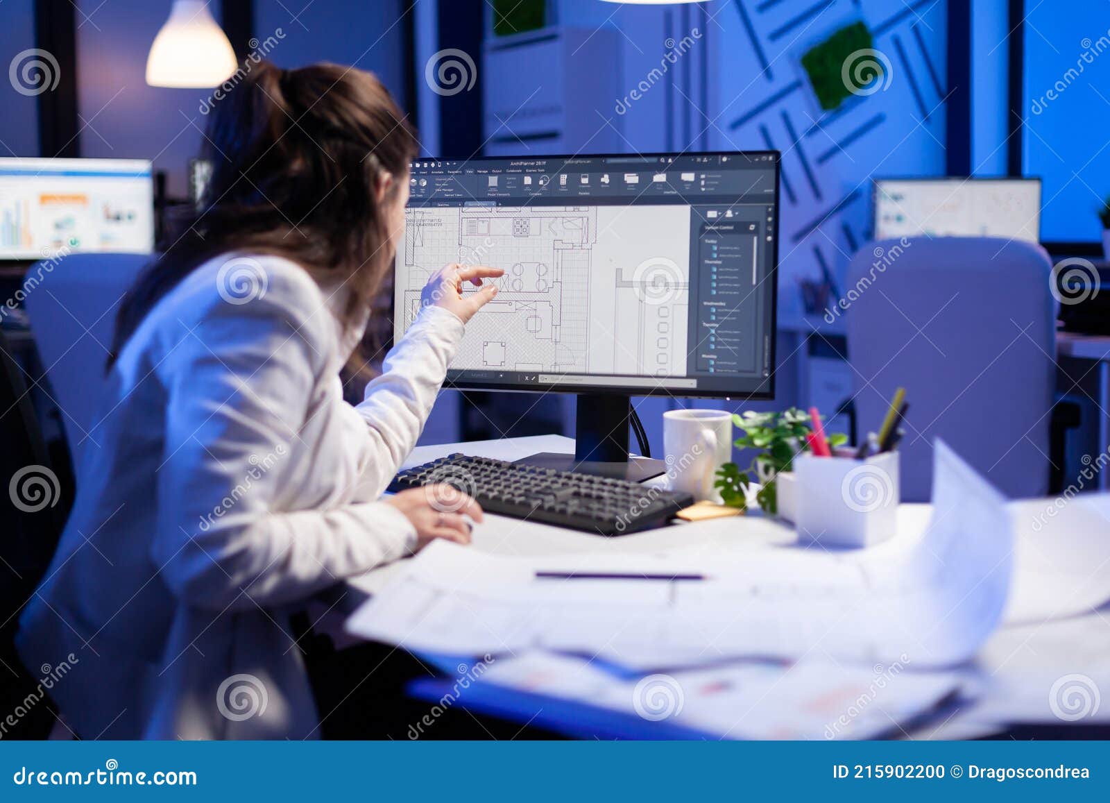 Software Engineer Drawing A Uml Class Diagram Stock Photo ...